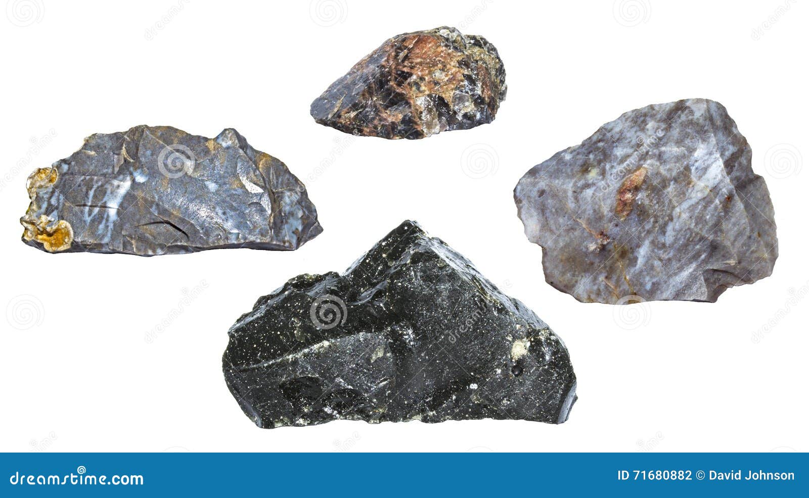 Isolated Flint and Interesting Looking Rocks on White Background Stock ...