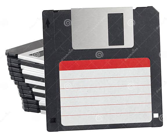 Isolated Floppy Disk with Label Stock Photo - Image of object, item ...