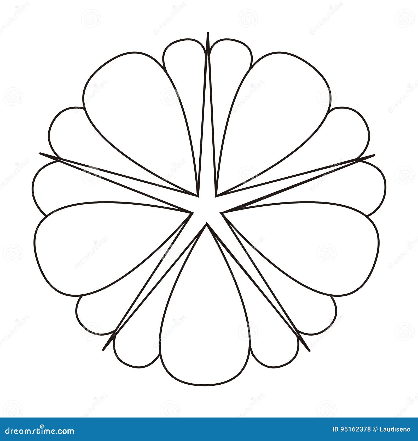Isolated flower outline stock vector. Illustration of bloom - 95162378