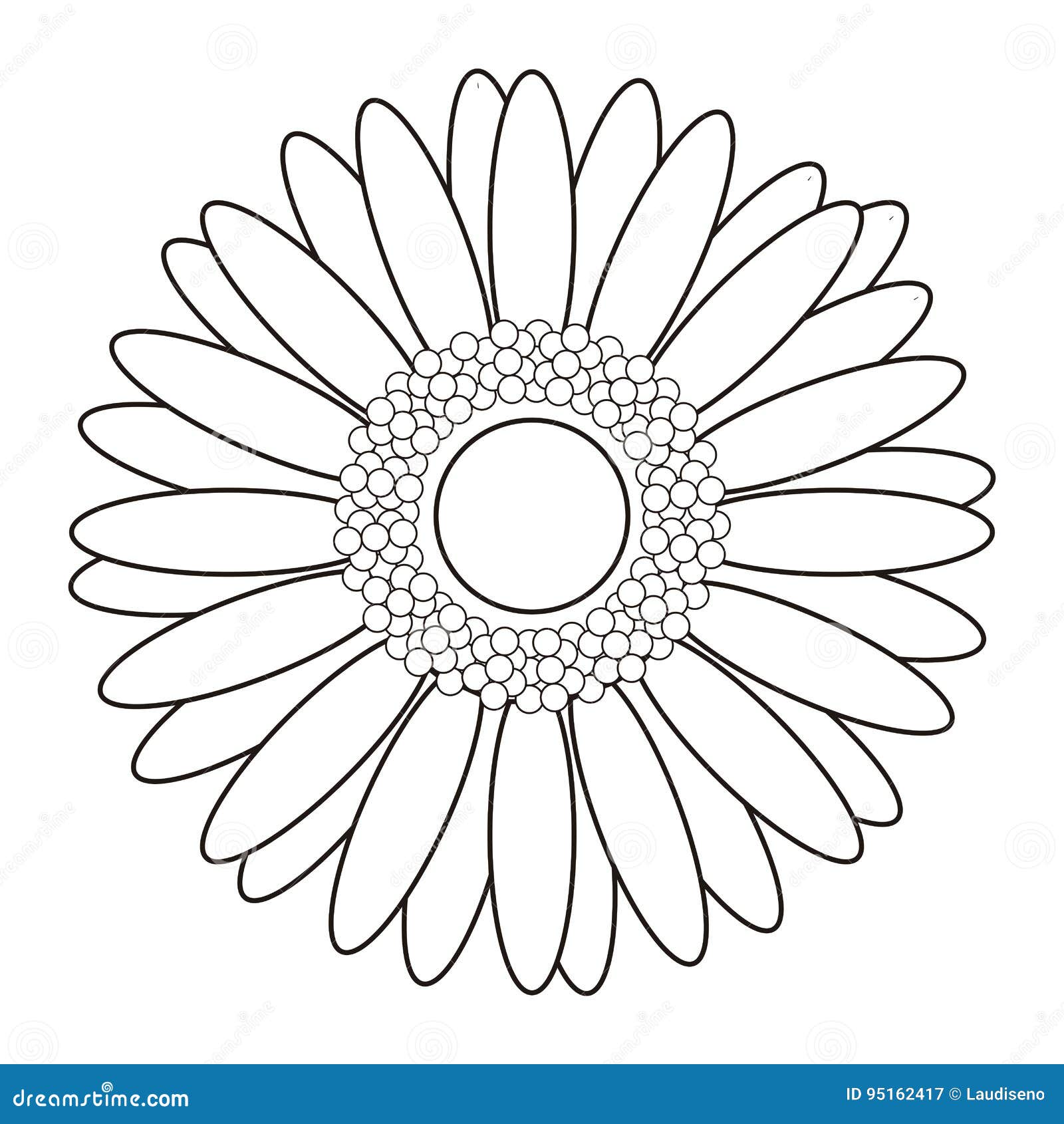 Isolated flower outline stock vector. Illustration of isolated - 95162417