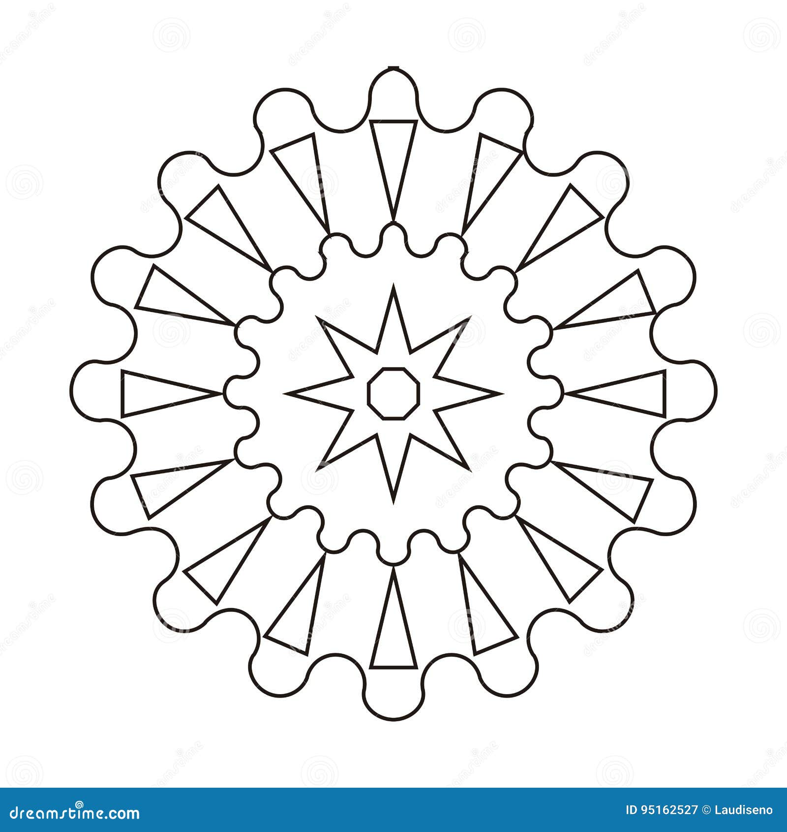 Isolated flower outline stock vector. Illustration of detail - 95162527