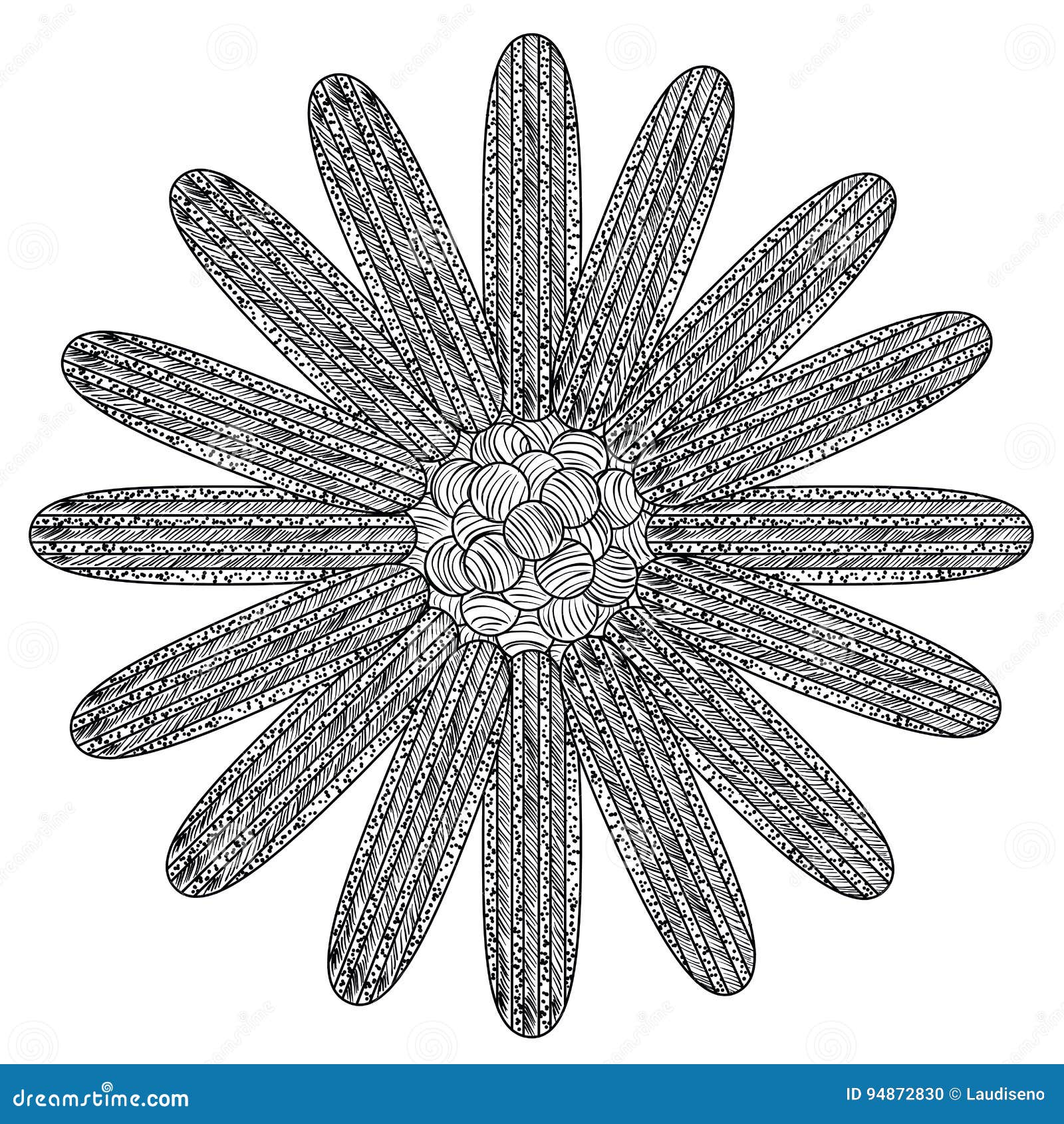 Isolated flower sketch stock illustration. Illustration of clean - 94872830