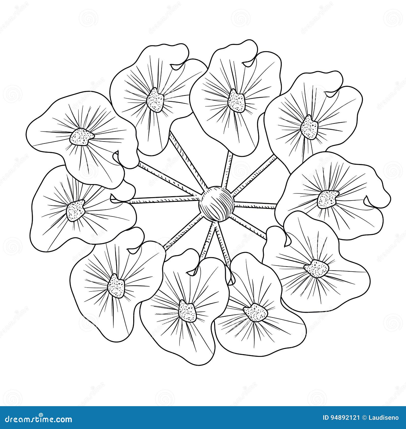 Isolated flower sketch stock illustration. Illustration of botanical ...
