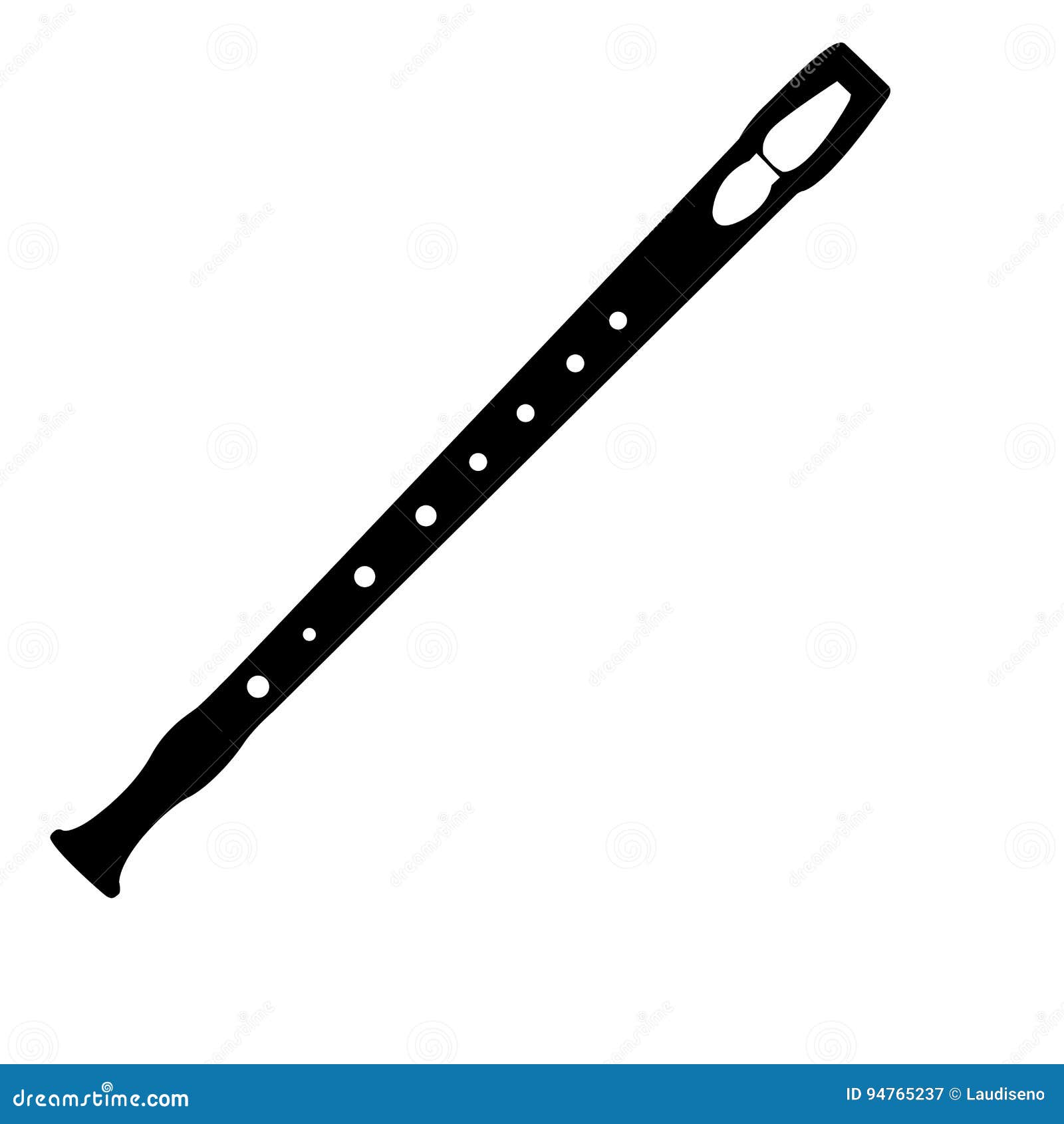 Isolated flute silhouette stock vector. Illustration of flat - 94765237