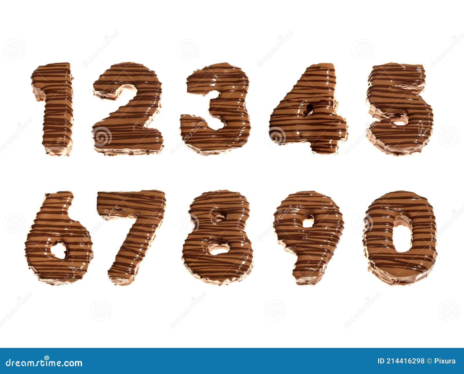 Chocolate Cake Birthday Numbers on White Background - Isolated Stock ...