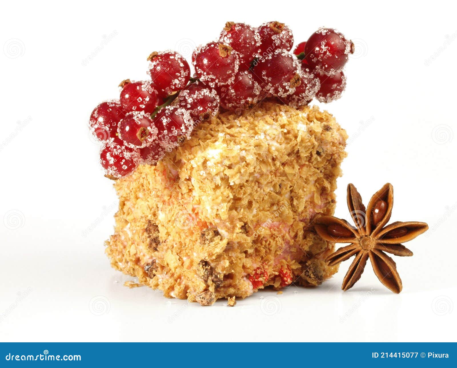 Crispy Ice Cream Praline on White Background - Isolated Stock Image ...