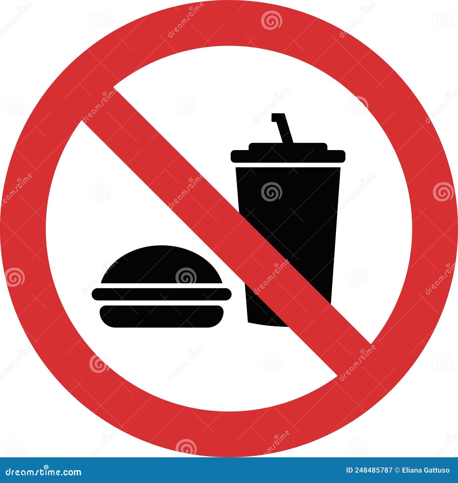 Isolated Food and Drink Prohibition Vector Icon. Stock Vector ...