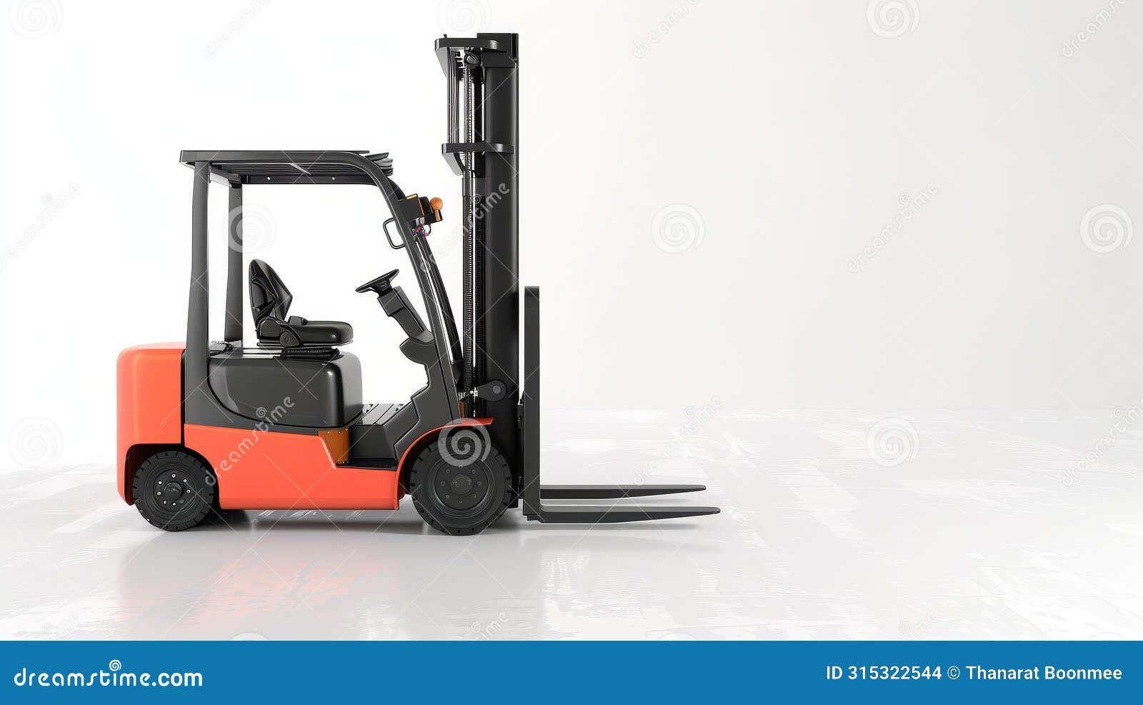 Isolated Forklift for Warehouse Operations on White Background ...