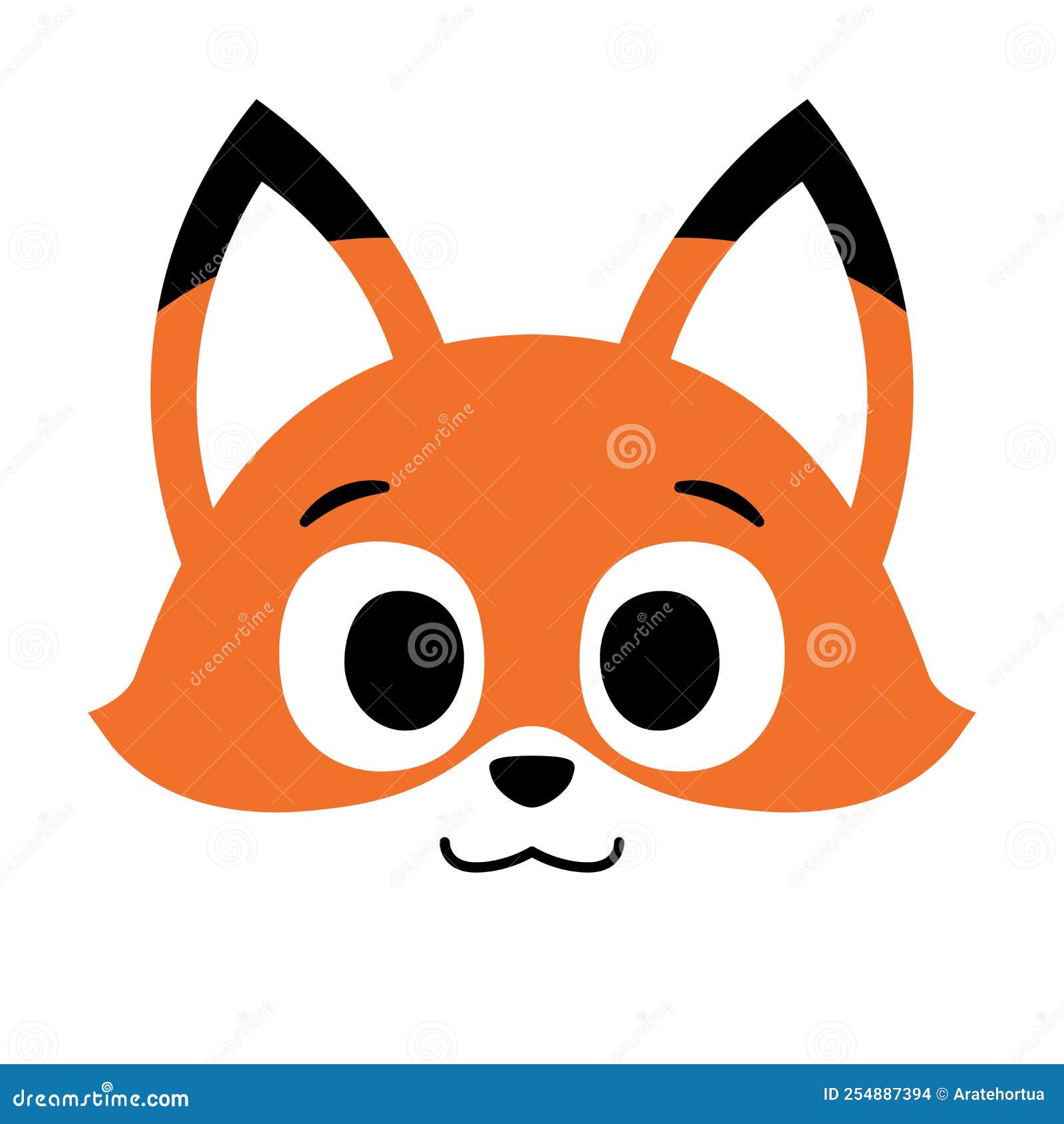 Isolated Fox Happy Avatar Cartoon Vector Stock Vector Illustration Of