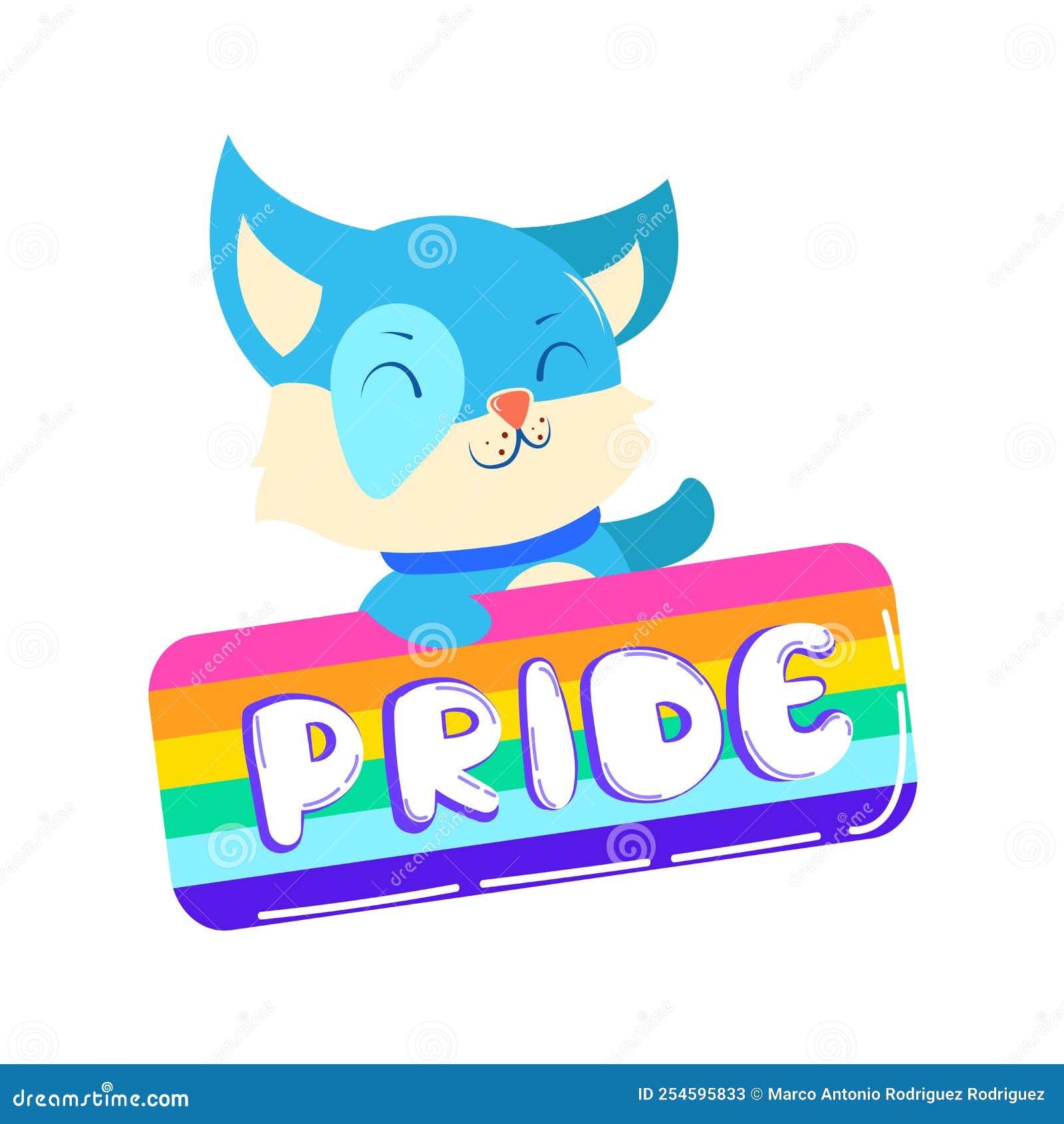 Isolated Fox Rainbow Vector Illustration Stock Vector - Illustration of ...