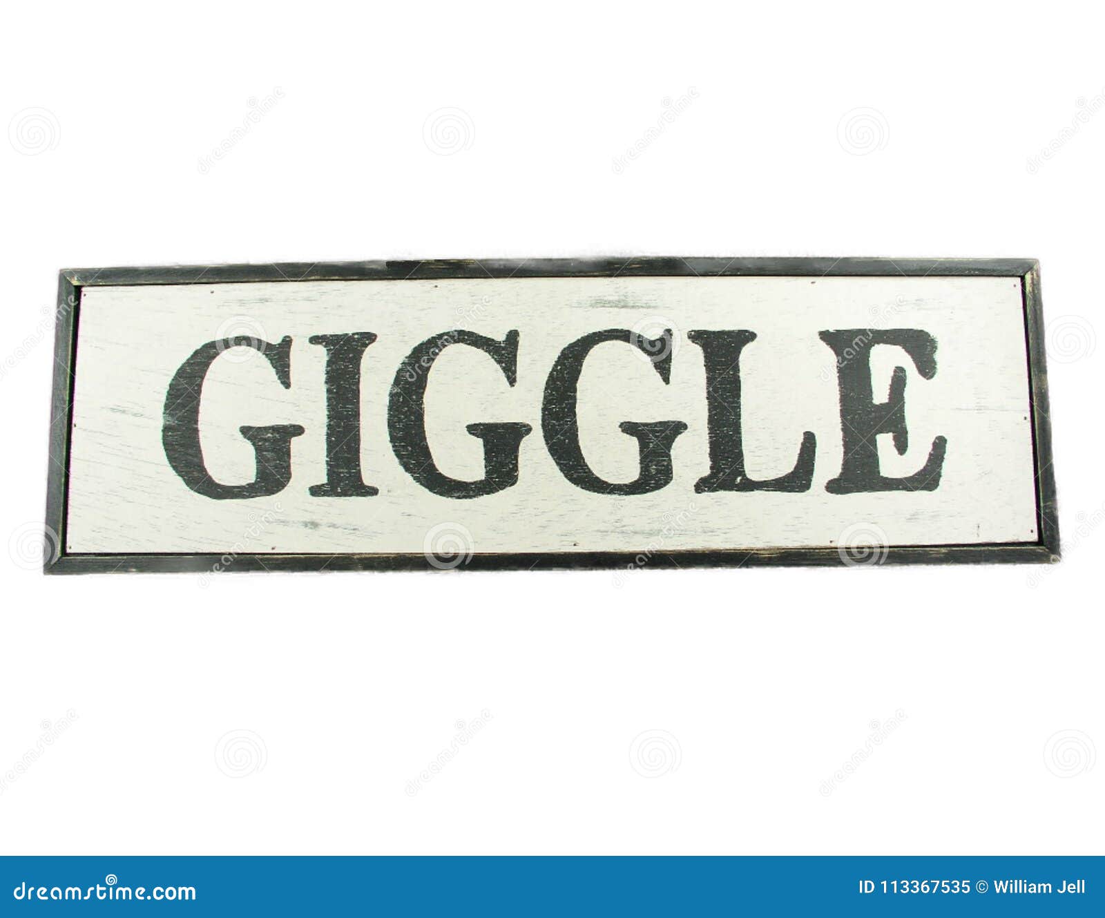 Isolated Framed Giggle Text Message Sign on White Background Stock ...