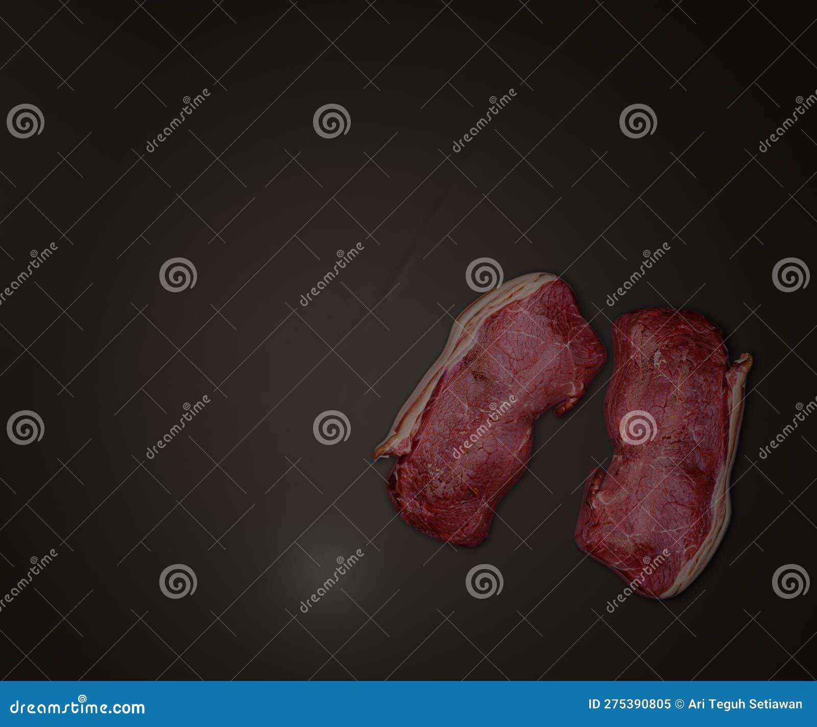 Isolated Fresh Red Meat with Empty Space in the Black Background Stock ...