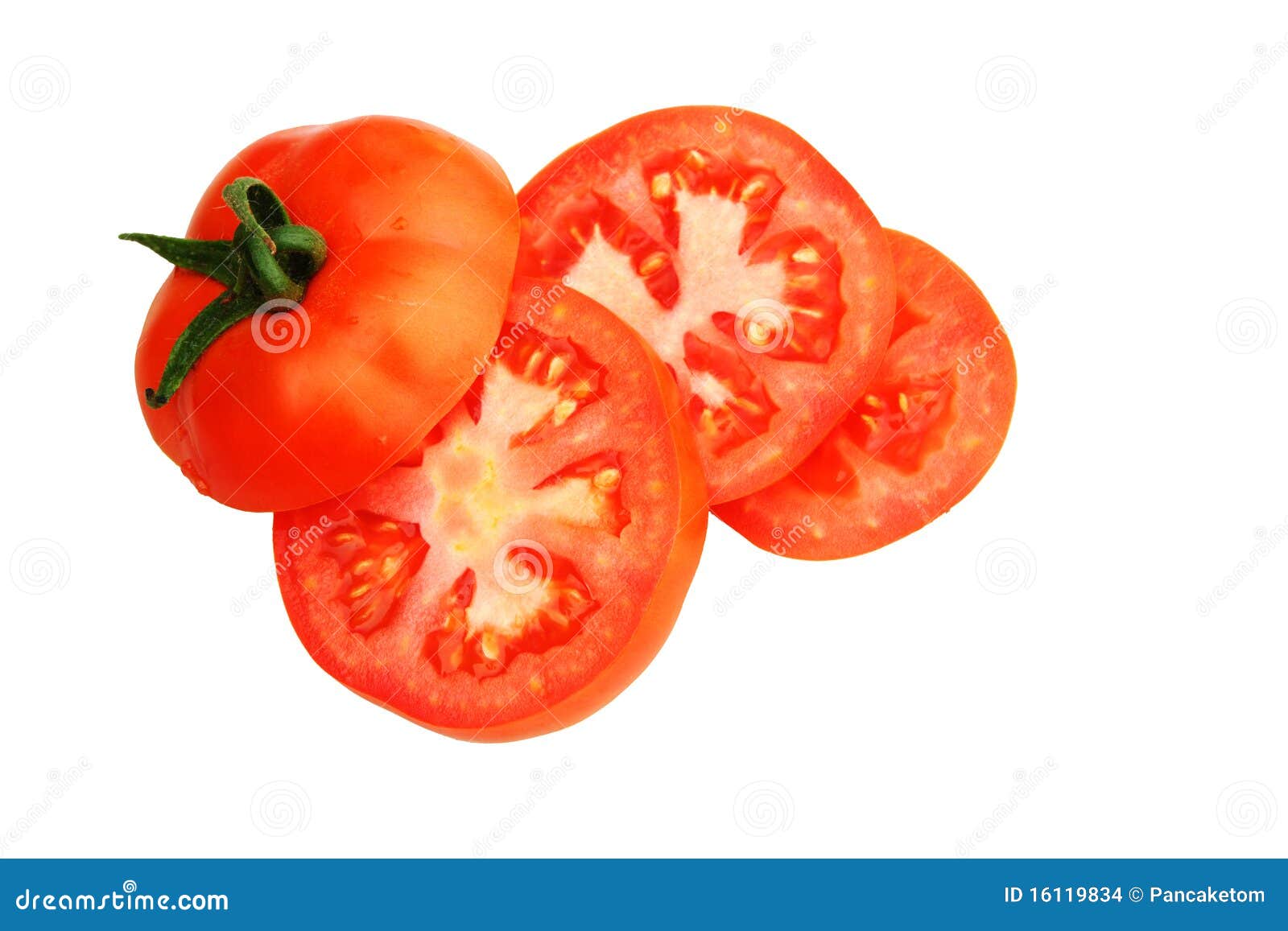 Isolated Fresh Tomato Slices Stock Photo - Image of produce, close ...