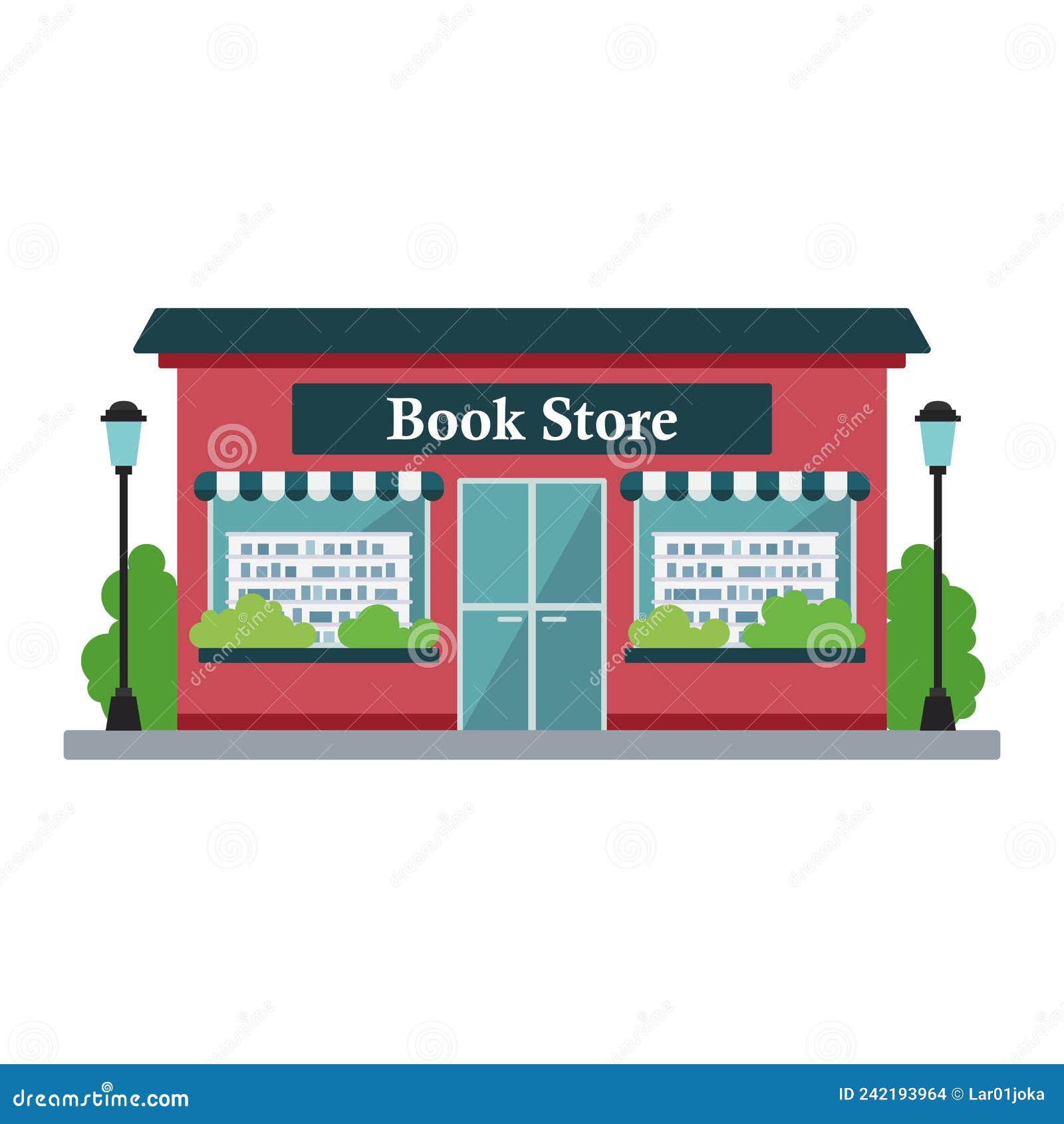 Isolated Front View Book Store Building Vector Stock Vector ...
