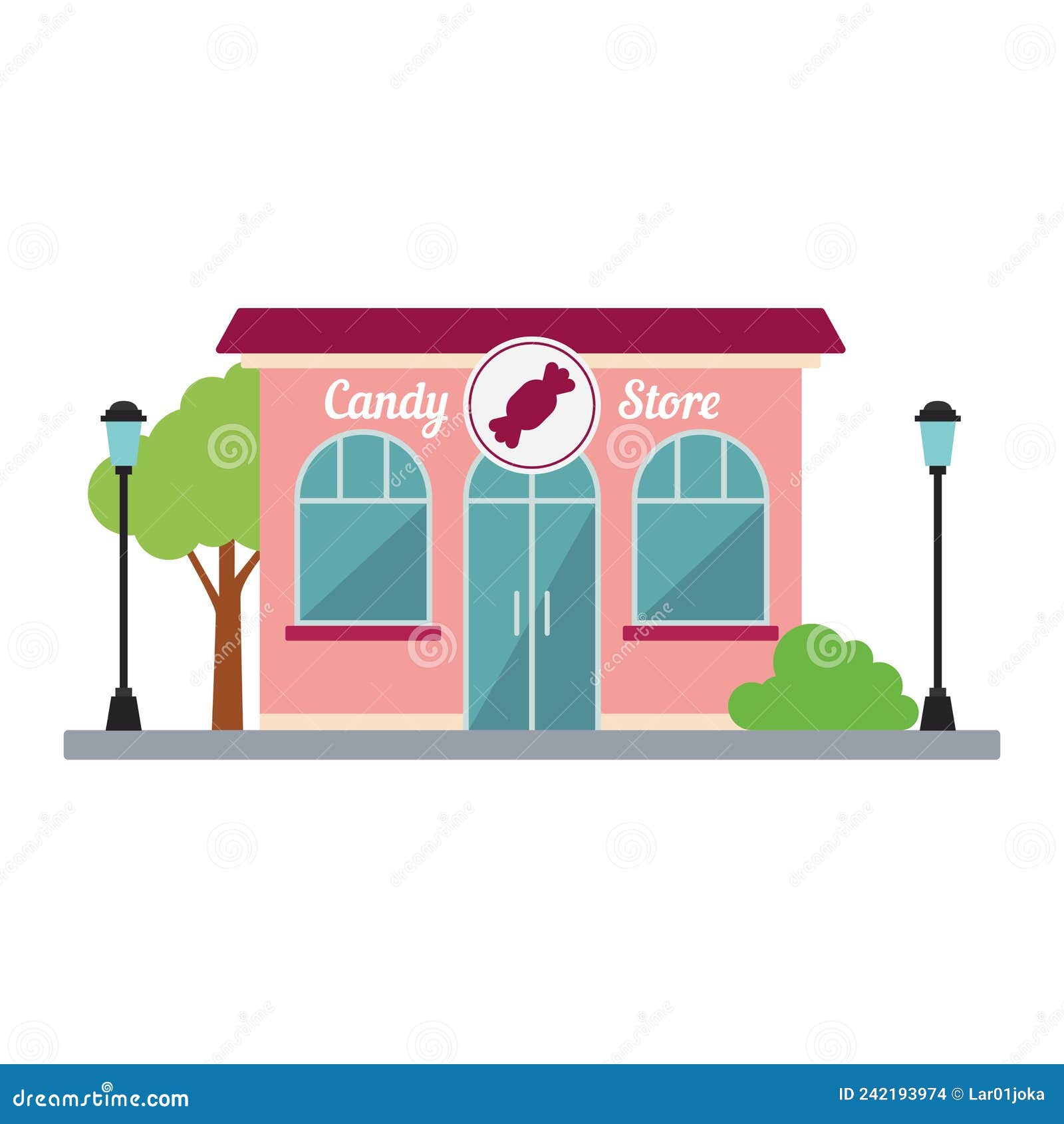Isolated Front View Candy Store Building Vector Stock Vector ...