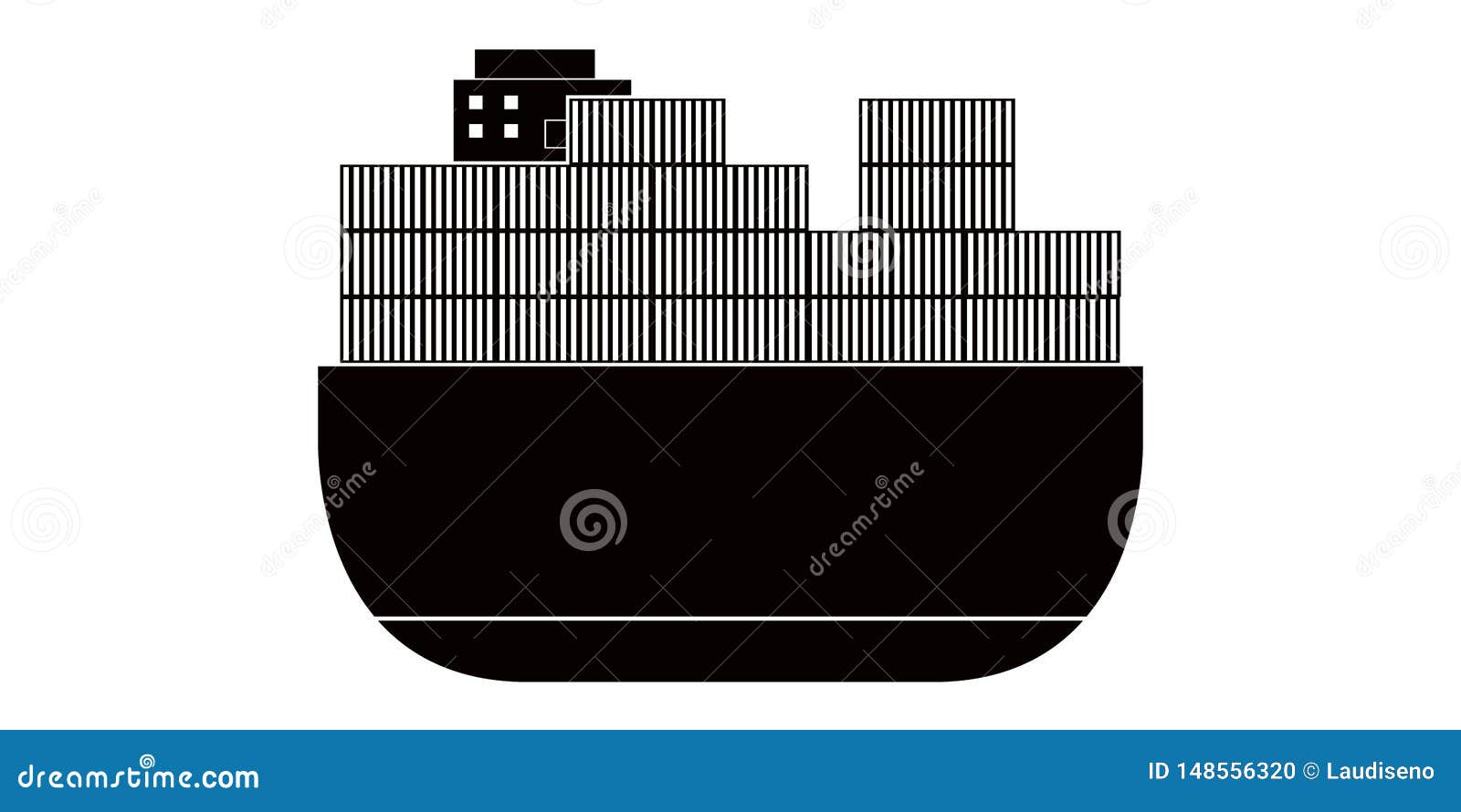 Isolated Front View of a Cargo Ship Icon Stock Vector - Illustration of ...