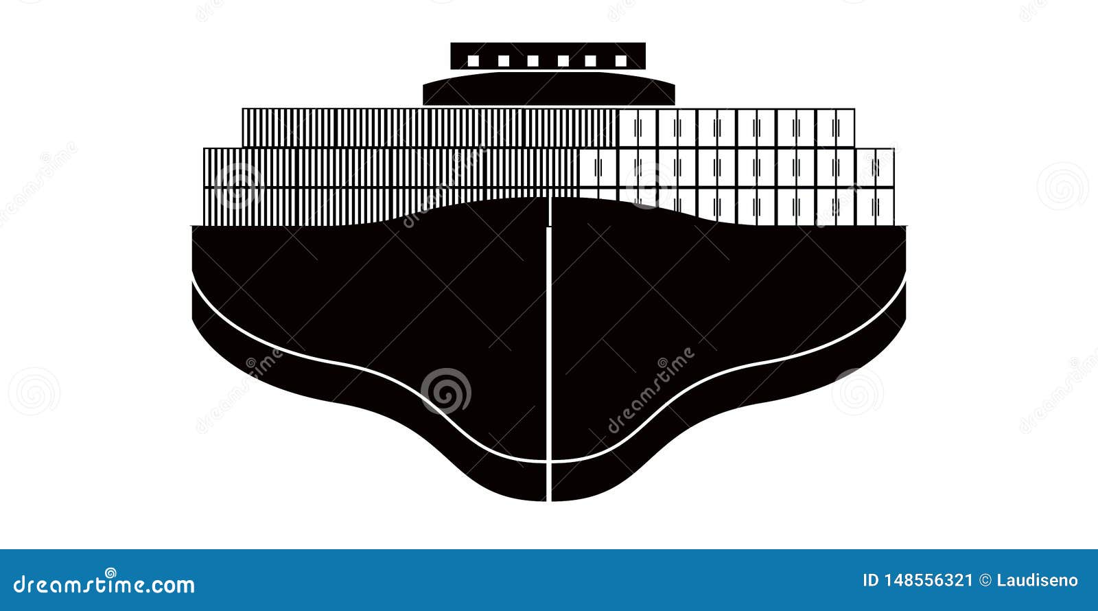 Isolated Front View of a Cargo Ship Icon Stock Vector - Illustration of ...