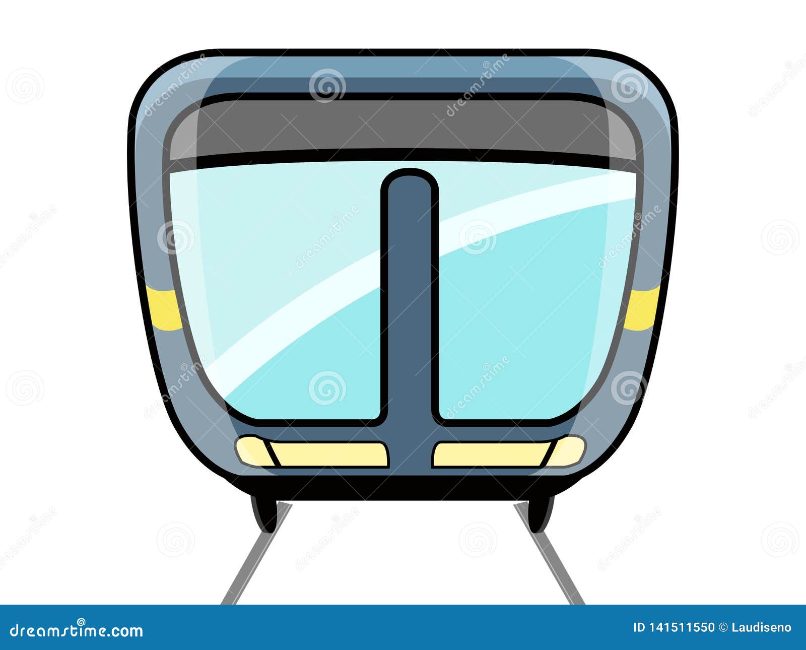 Isolated Front View of a Cartoon Train Stock Vector - Illustration of ...