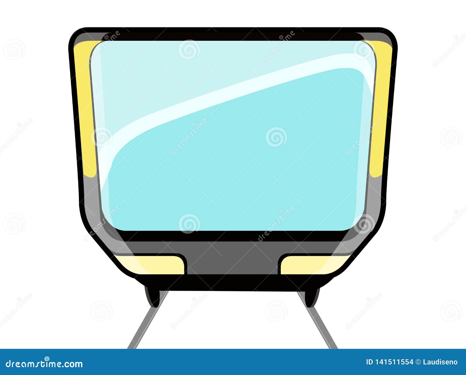 Isolated Front View of a Cartoon Train Stock Vector - Illustration of ...