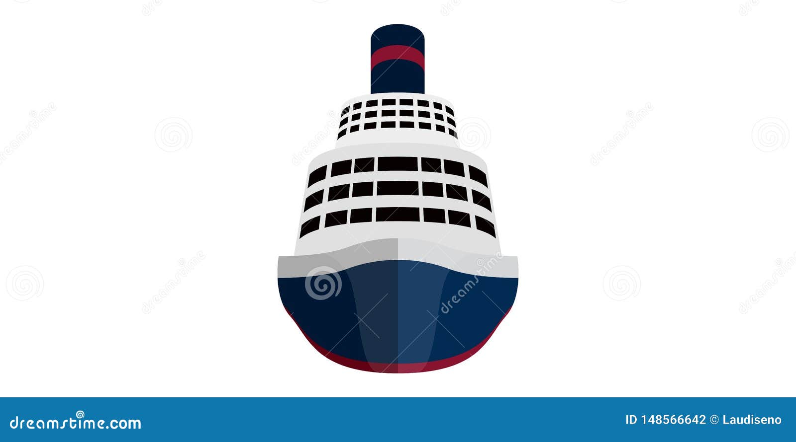 Isolated Front View of a Cruise Ship Stock Vector - Illustration of ...