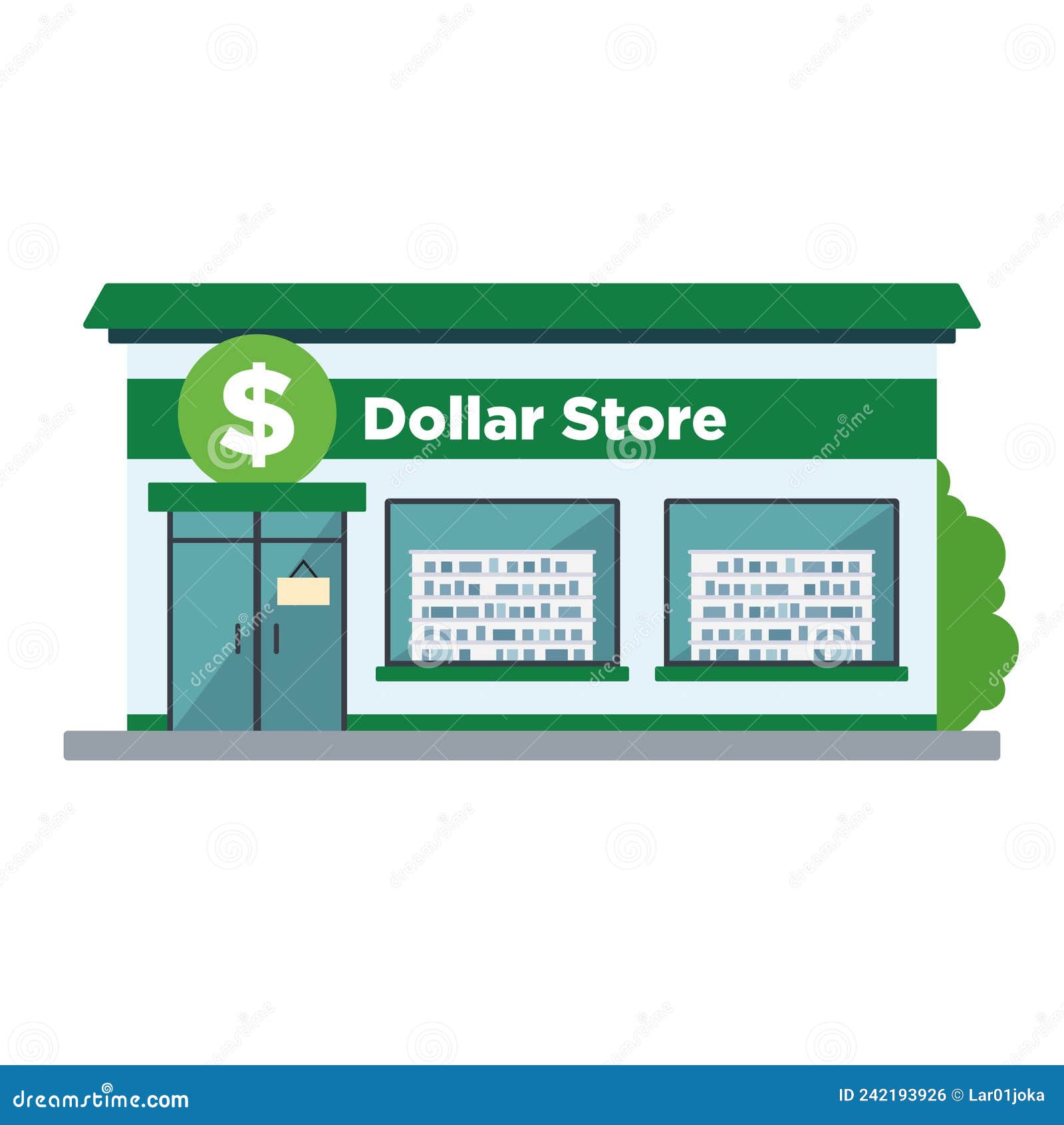 Isolated Front View Dollar Store Building Vector Stock Vector ...