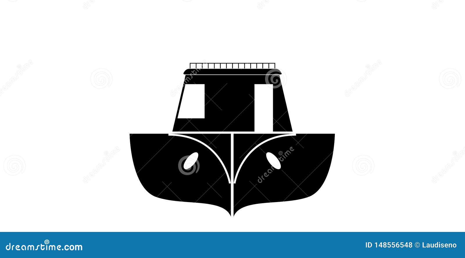 Isolated Front View of a Fishing Boat Icon Stock Vector - Illustration ...