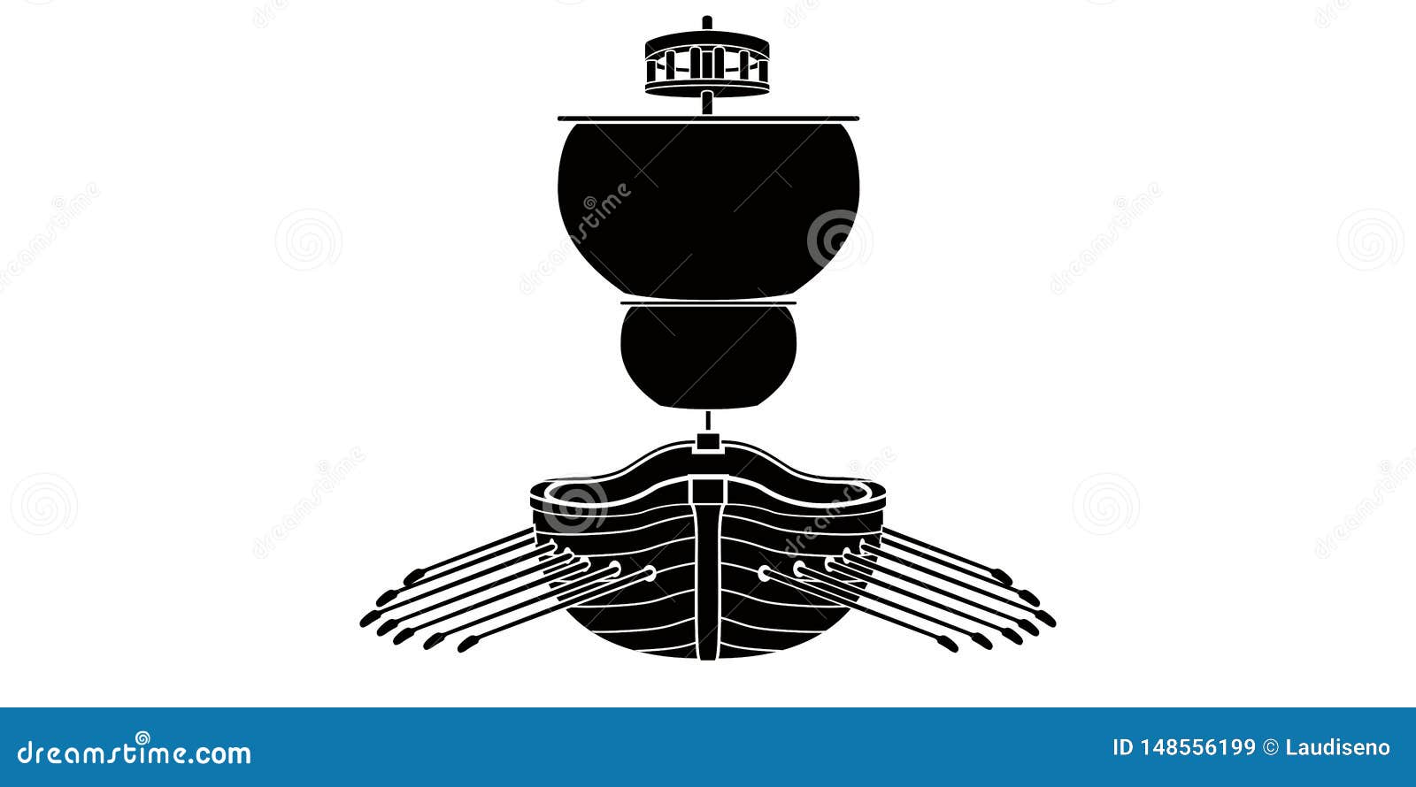Isolated Front View of a Pirate Ship Icon Stock Vector - Illustration ...