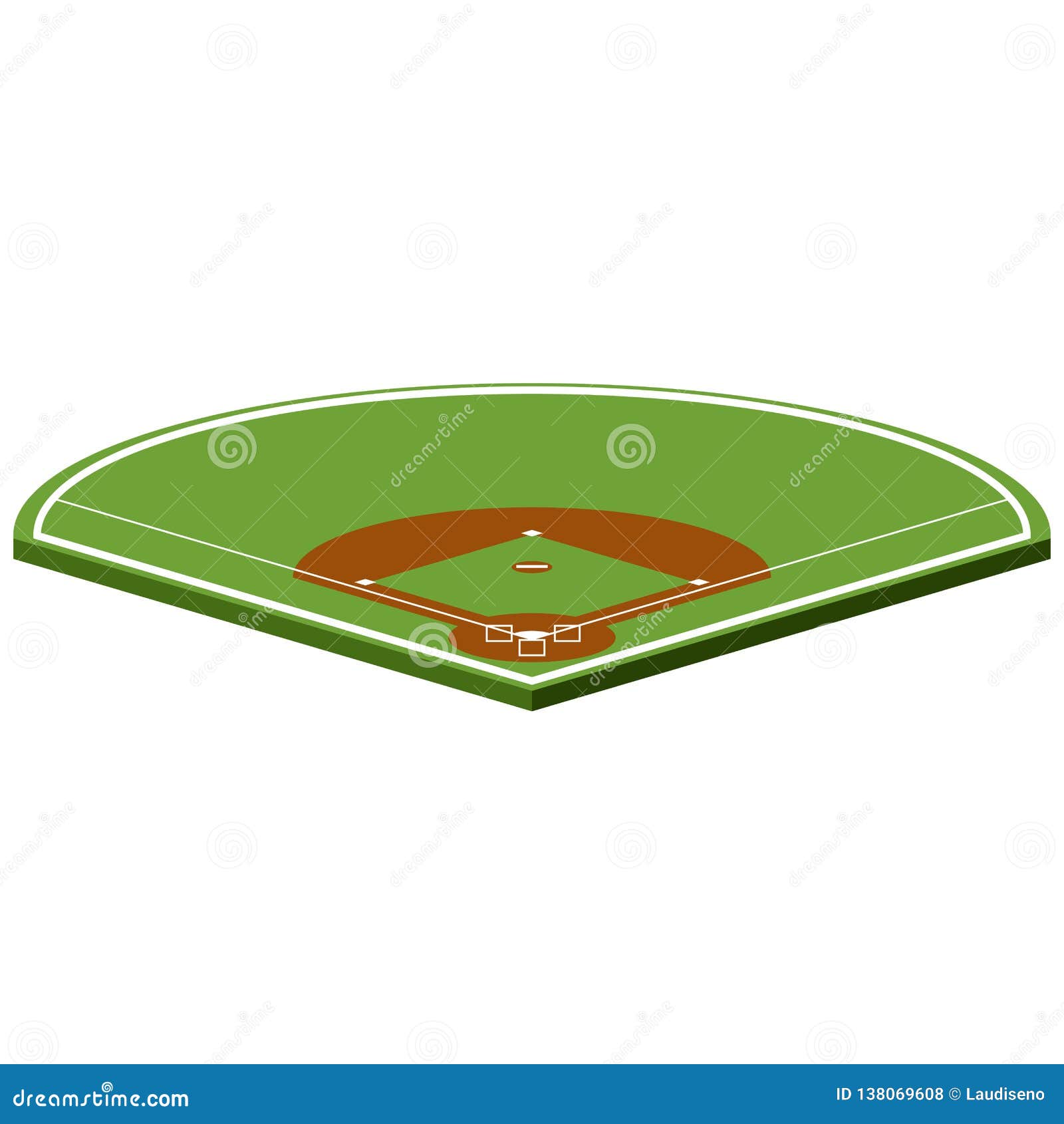 Isolated Front View of a Softball Field Stock Vector - Illustration of ...