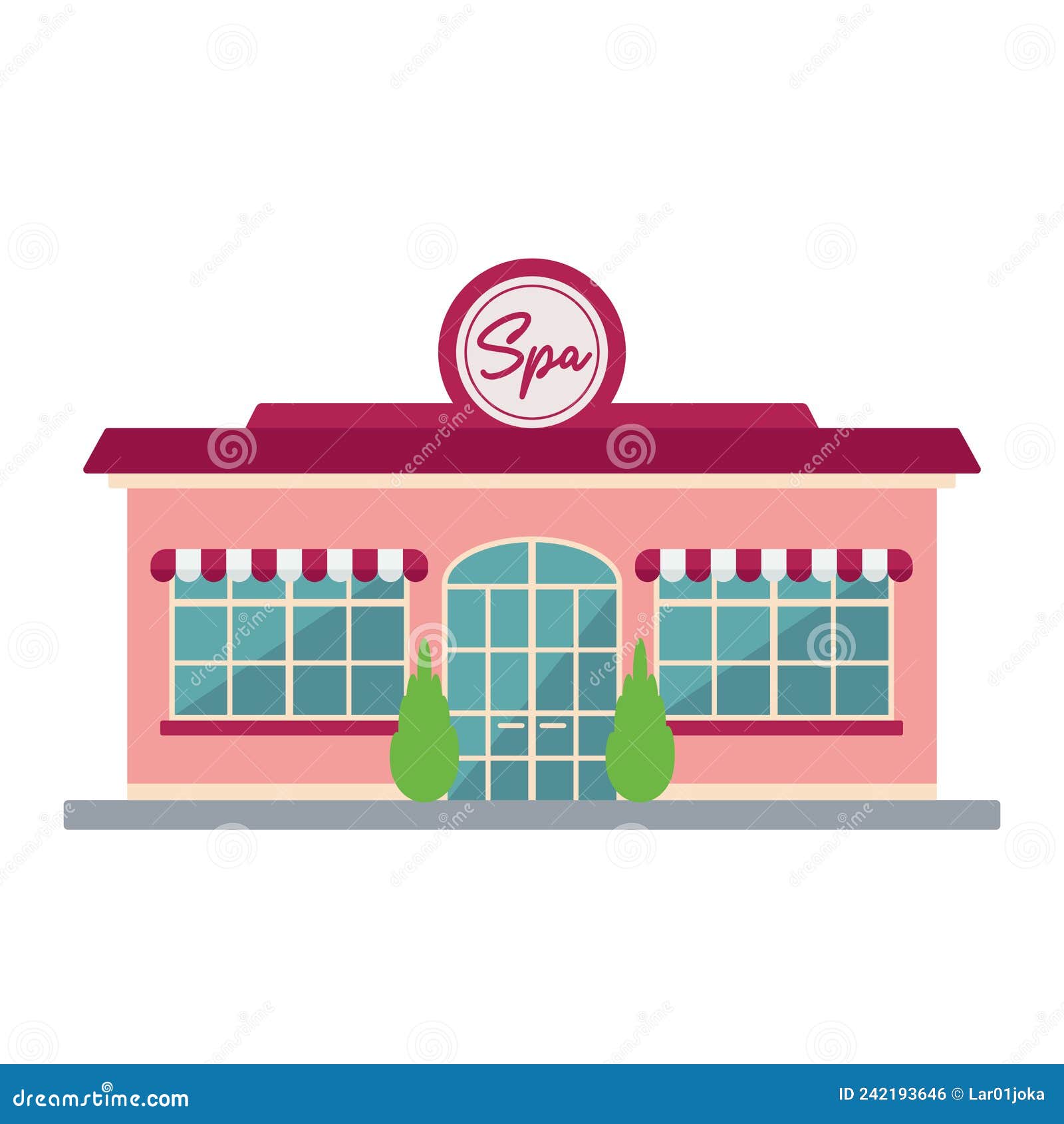 Isolated Front View Spa Saloon Building Vector Stock Vector ...