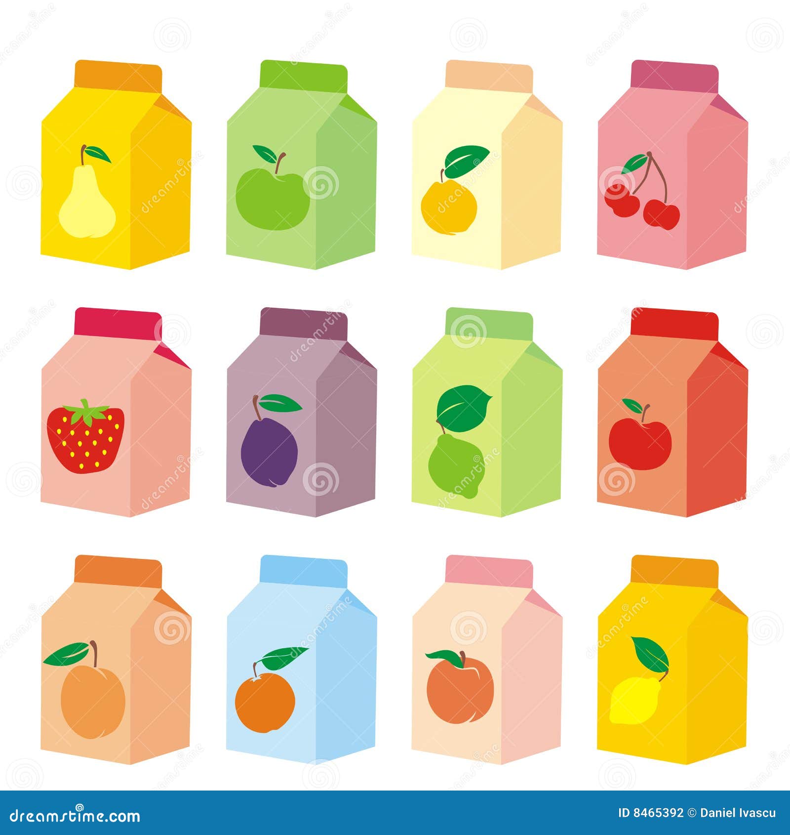 Juice Carton Package Blank White. Products On White Background Isolated ...