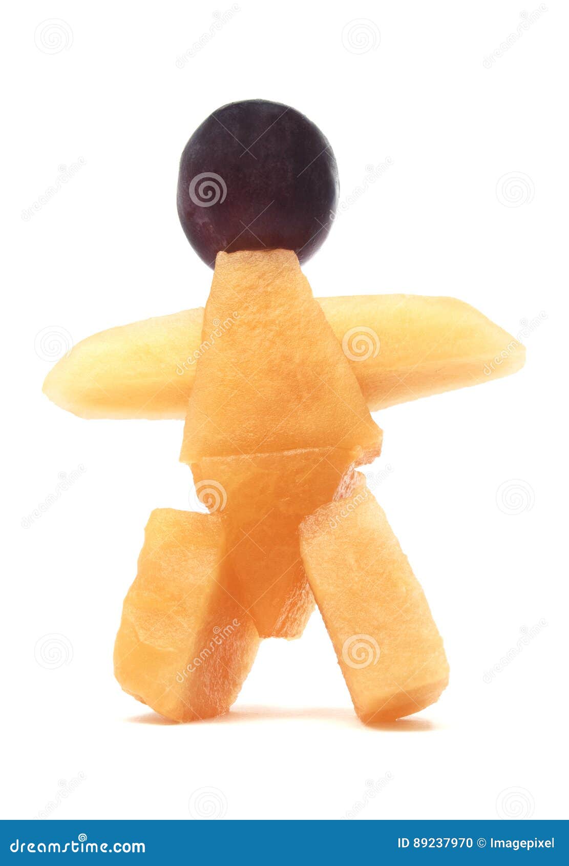 Isolated Fruit Person on a White Background. Stock Photo - Image of ...