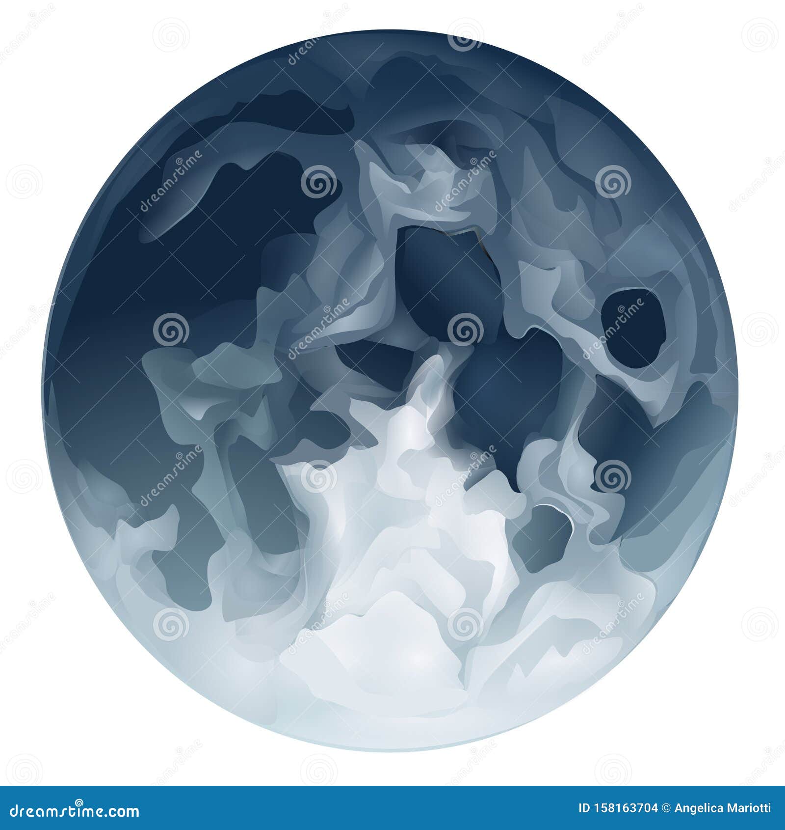 Isolated Full Moon Illustration Vector Stock Vector - Illustration of ...
