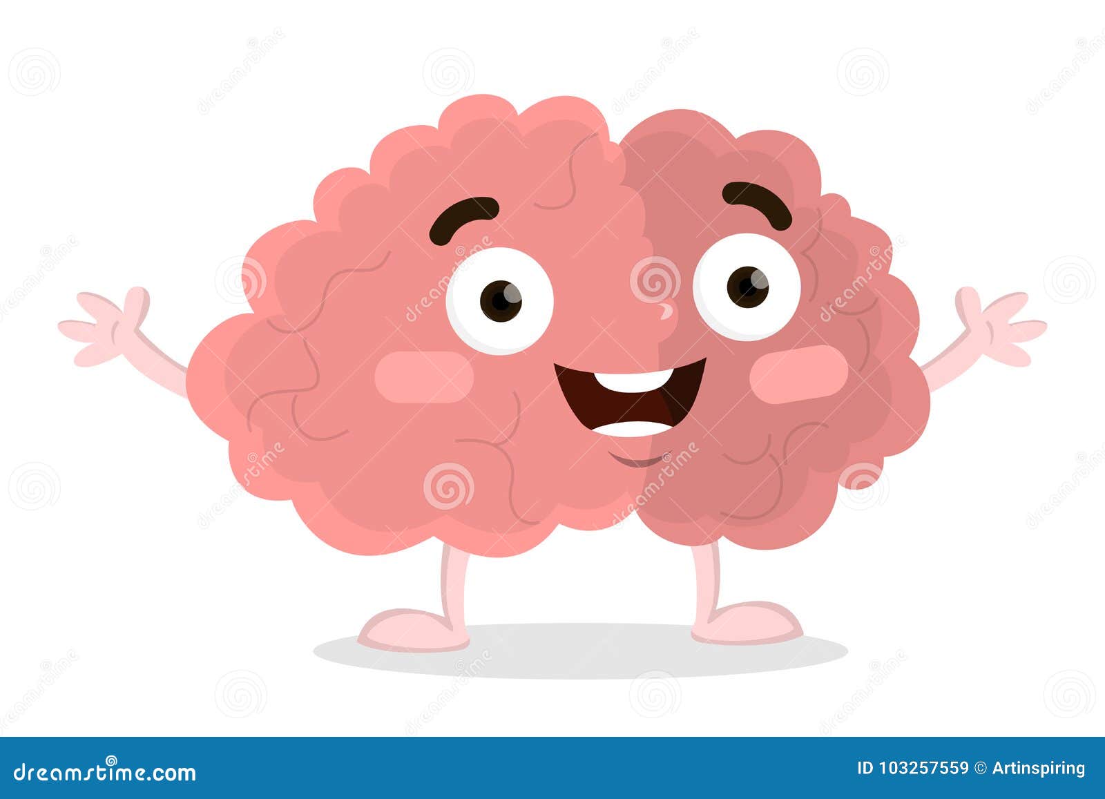 Isolated funny brain. stock vector. Illustration of legs - 103257559