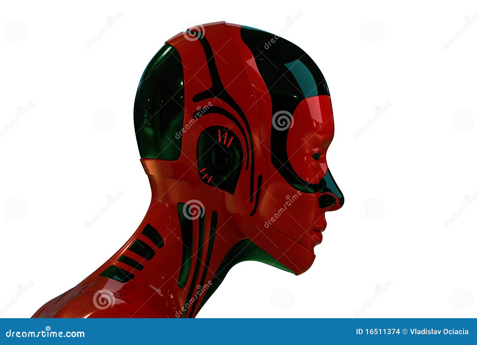 Isolated Futuristic Robotic Head Stock Images - Image: 16511374