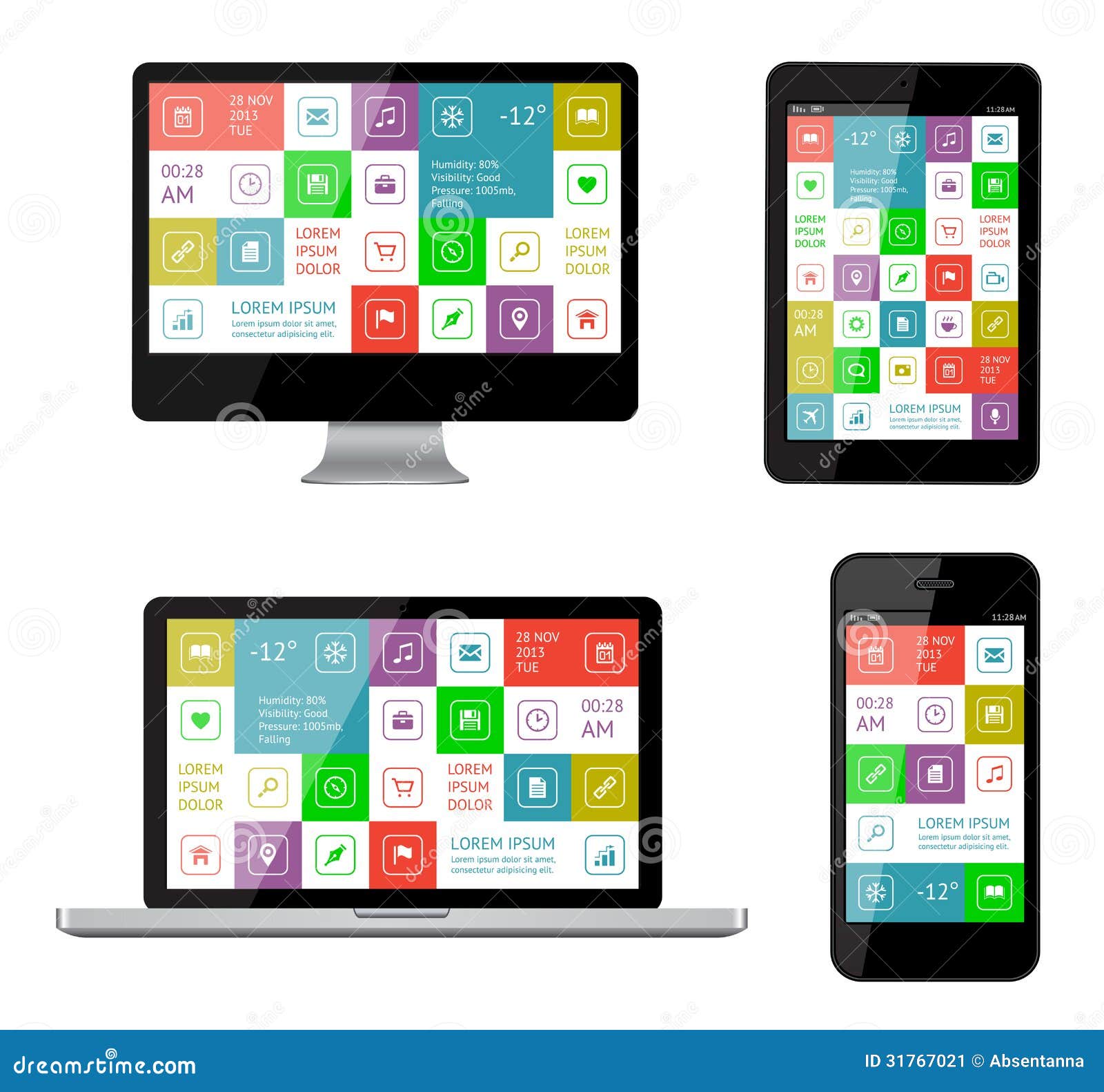 Isolated gadgets stock vector. Illustration of label - 31767021