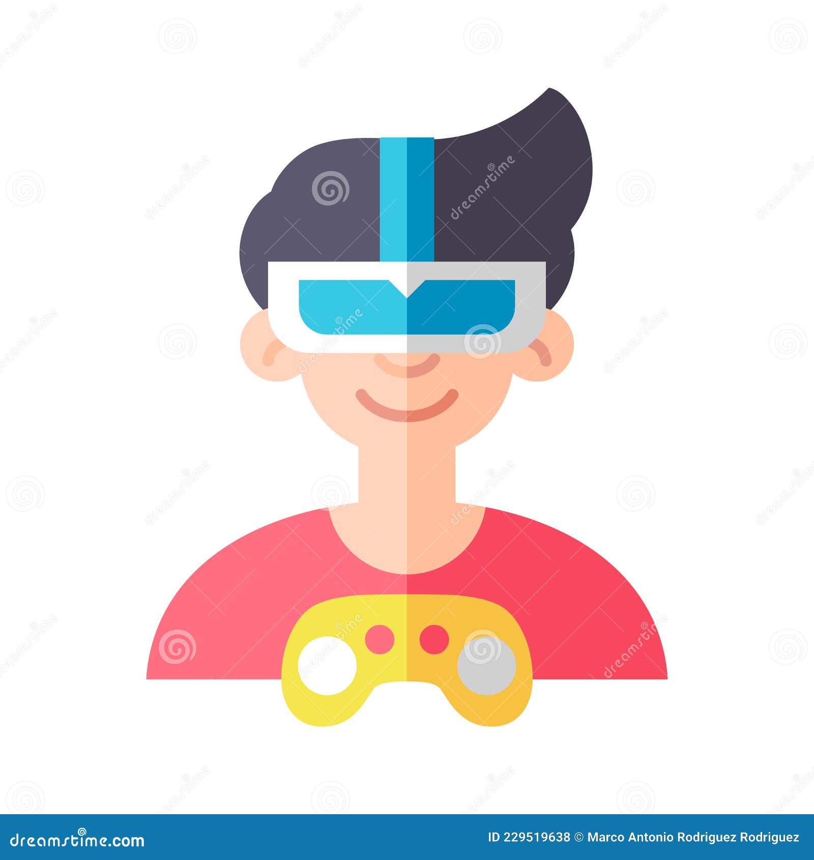 Isolated Gamer Man with a Joystick Stock Vector - Illustration of ...