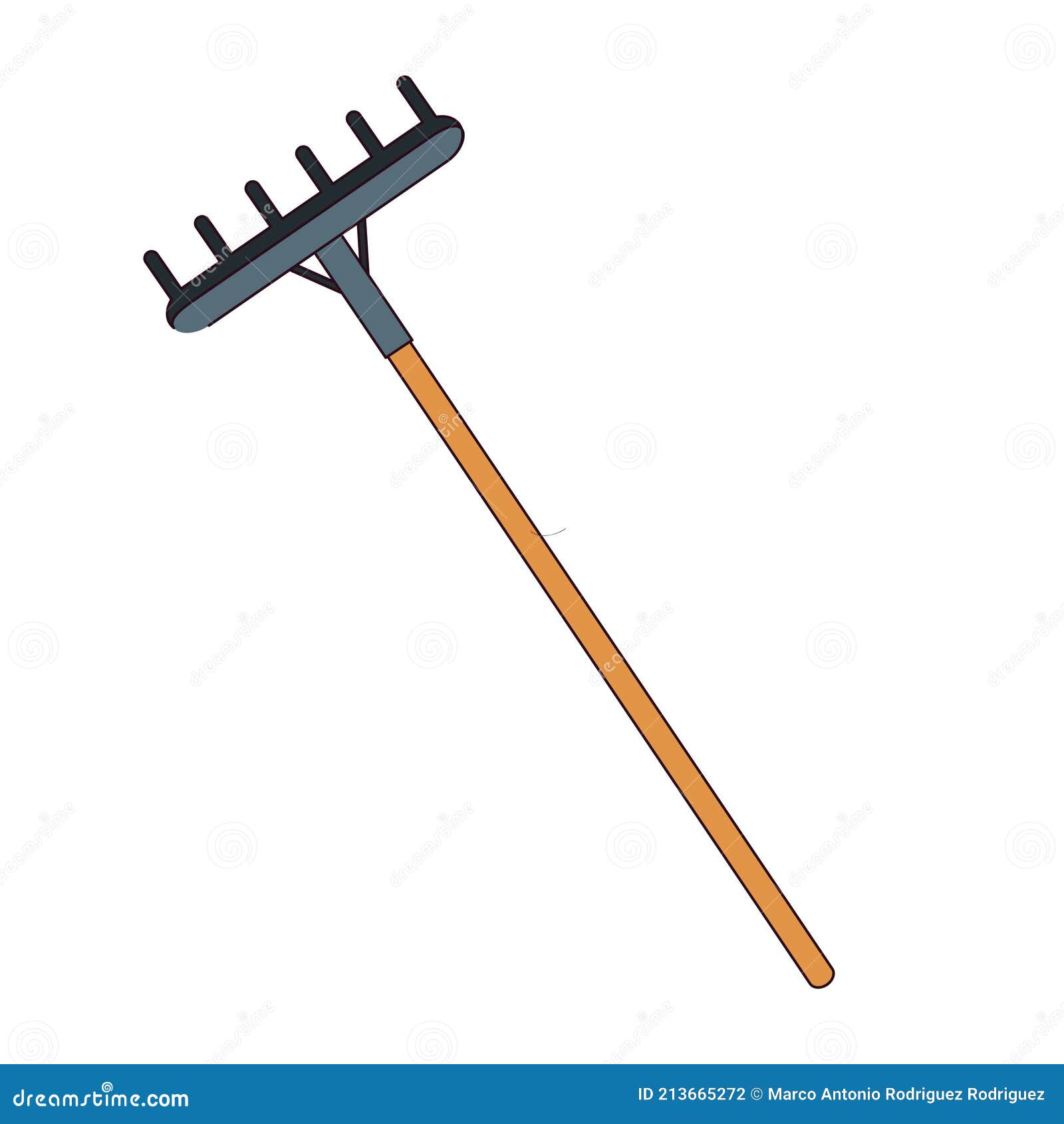 Isolated garden rake icon stock vector. Illustration of rake - 213665272