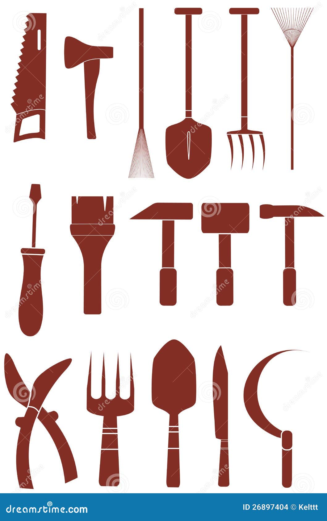 Isolated Garden and Repair Tools Stock Vector - Illustration of ...
