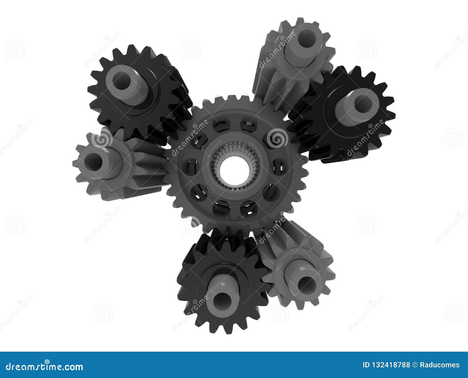 Isolated Gear Assembly View Stock Illustration - Illustration of white ...