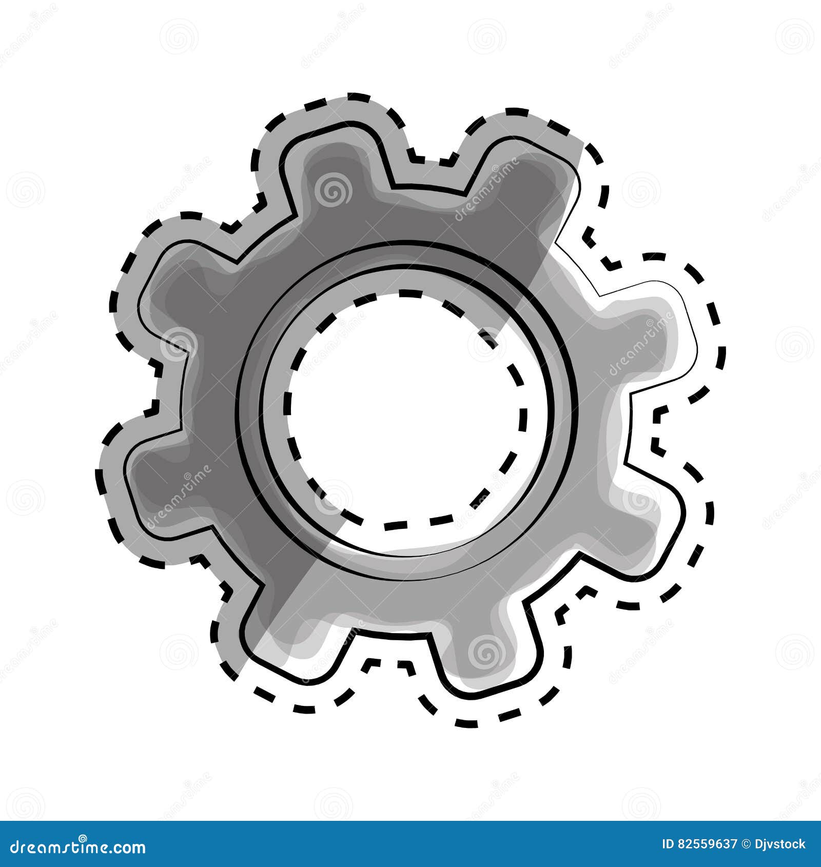 Isolated gear draw stock illustration. Illustration of mechanism - 82559637