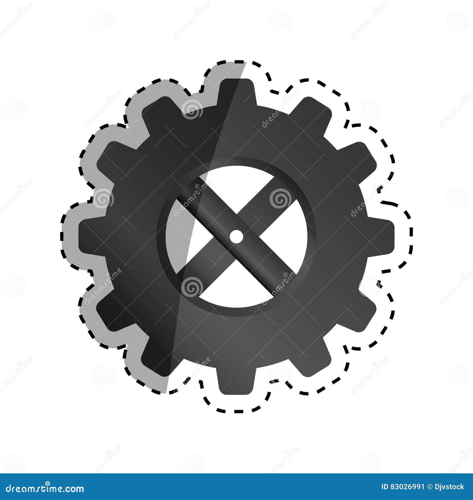 Isolated gear piece stock illustration. Illustration of industry - 83026991