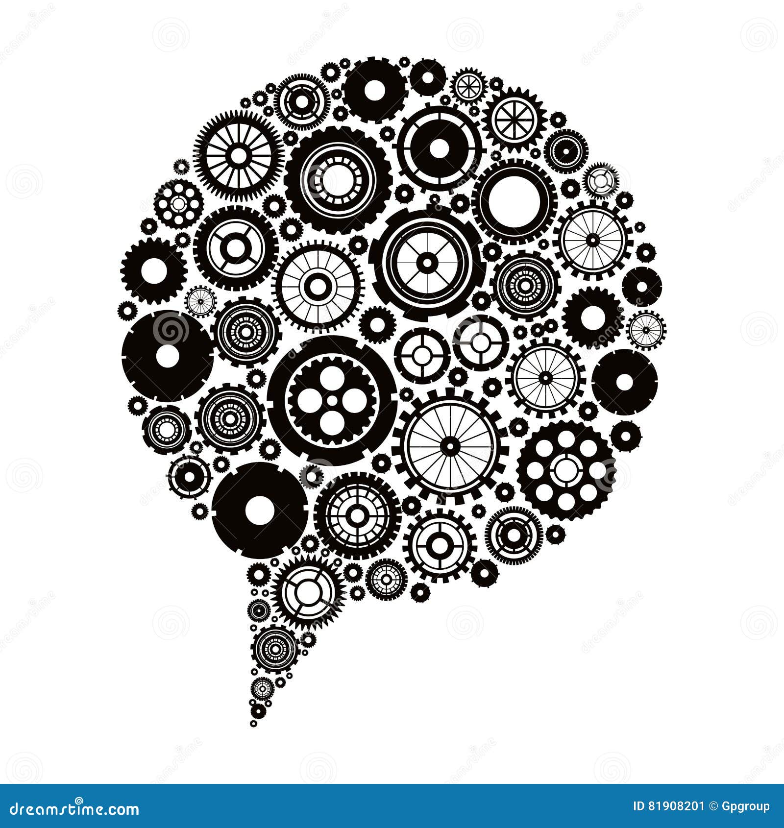 Isolated Gears and Bubble Design Stock Illustration - Illustration of ...