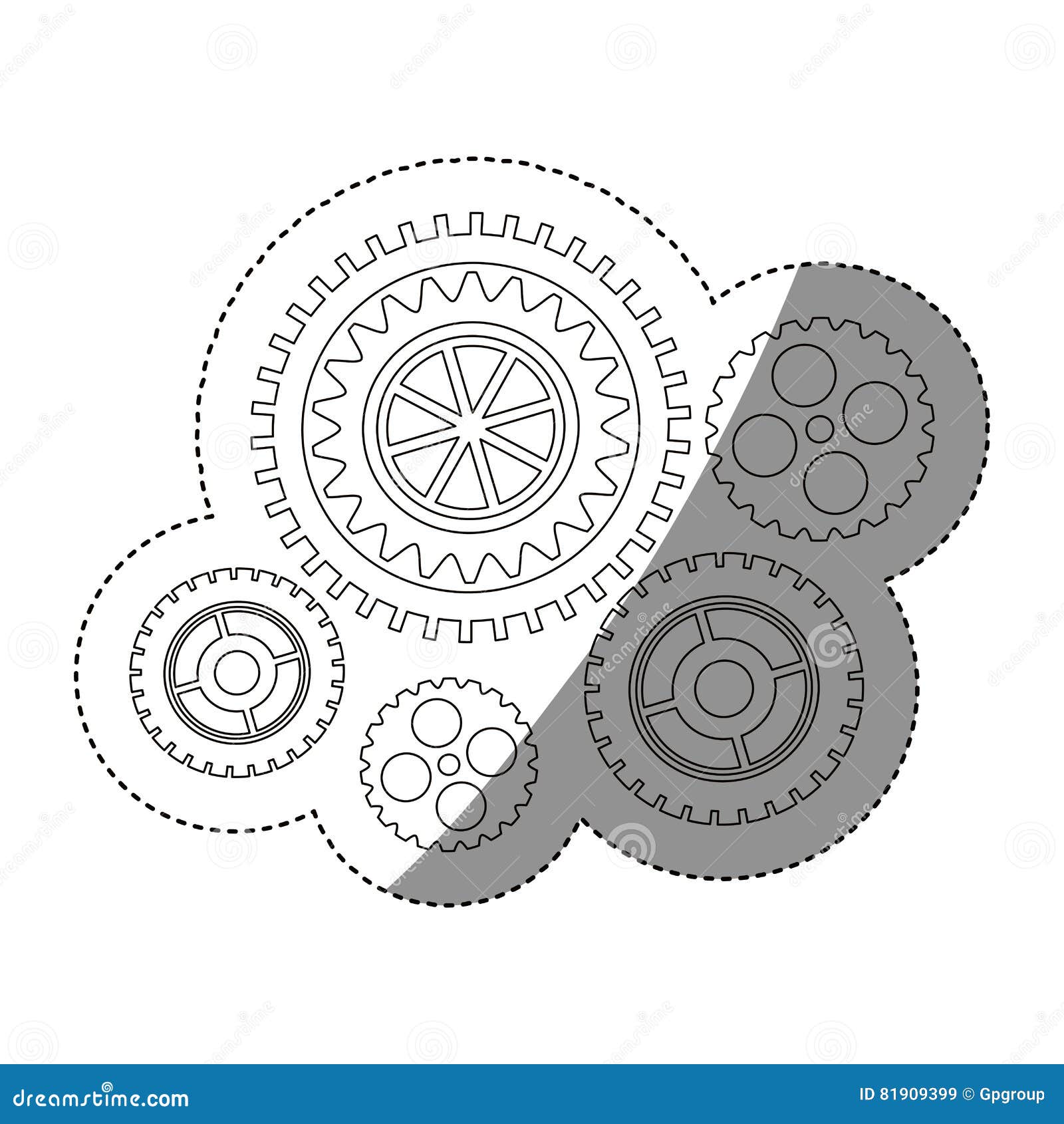 Isolated gears design stock illustration. Illustration of transmission ...