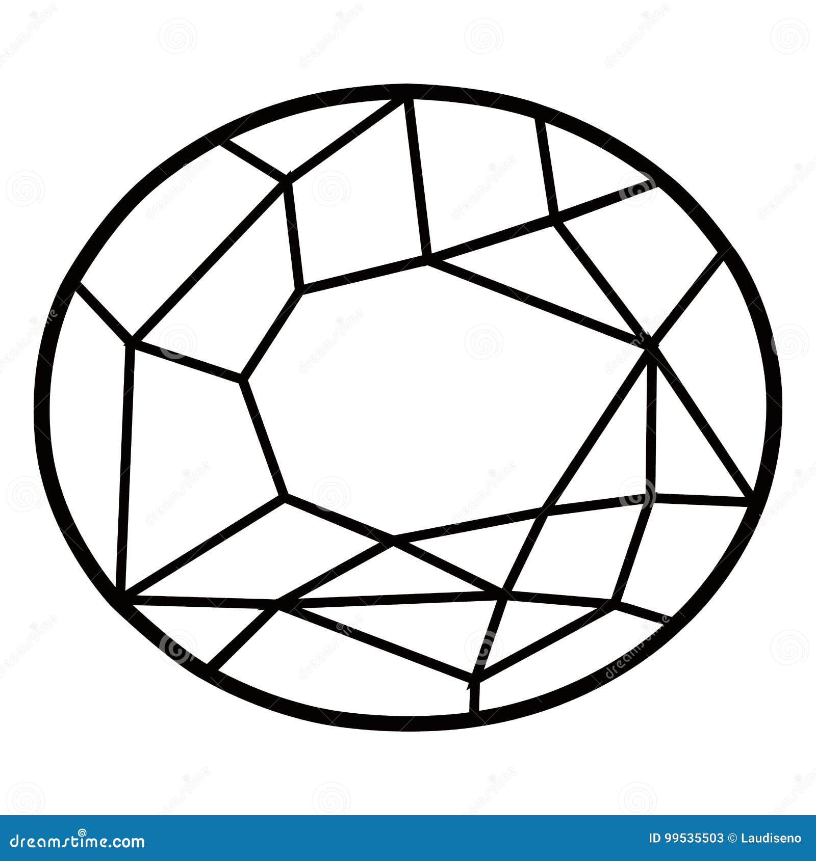 Isolated gemstone outline stock vector. Illustration of reflection ...