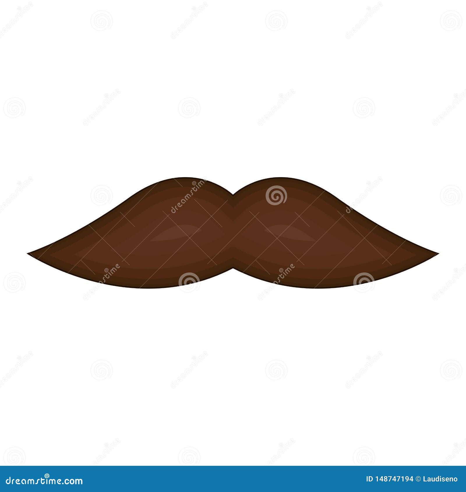 Gentleman With Mustache Classic Silhouette Logo Cartoon Vector ...