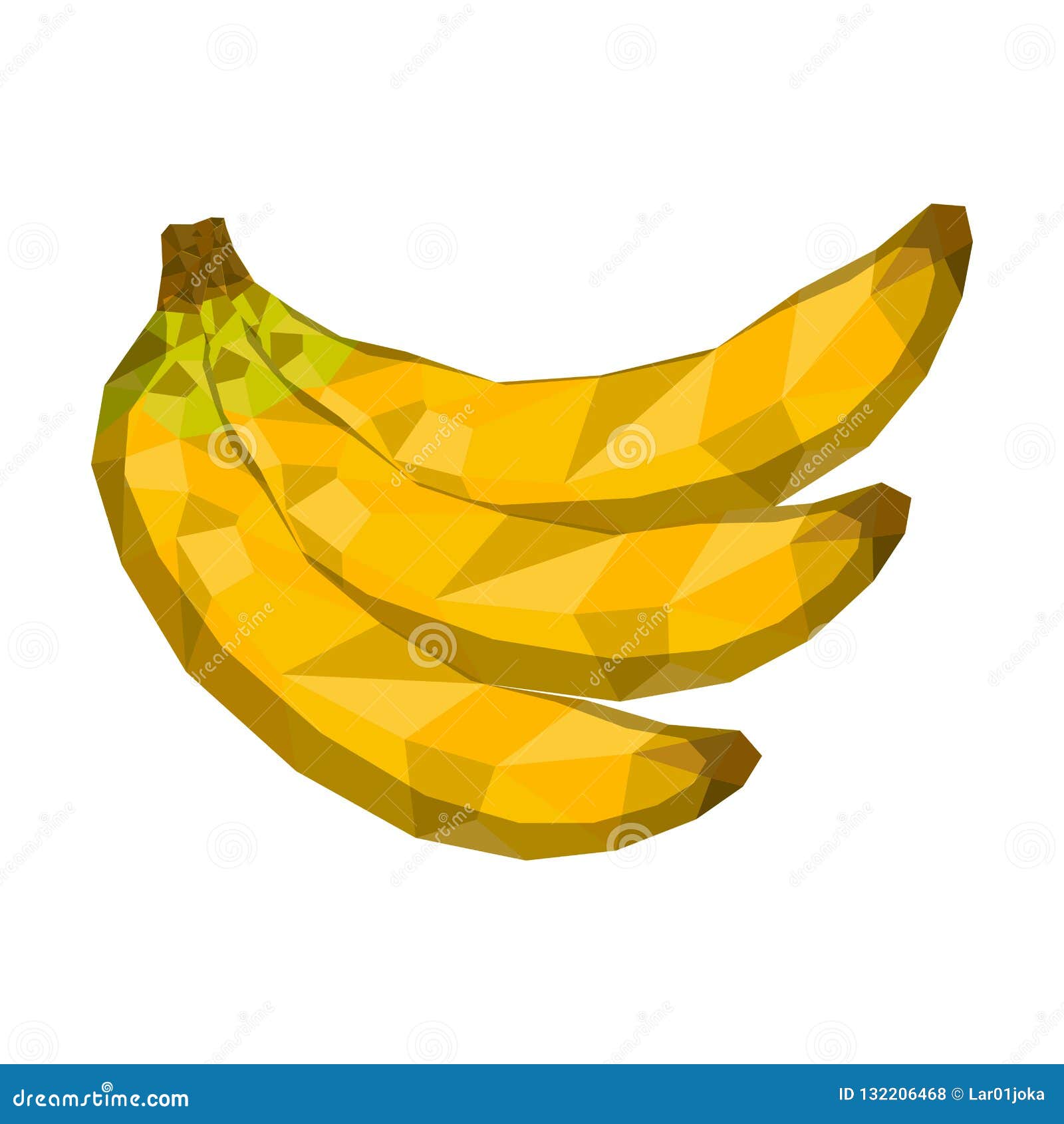 Geometric Bananas, Yellow Background Vector Illustration ...