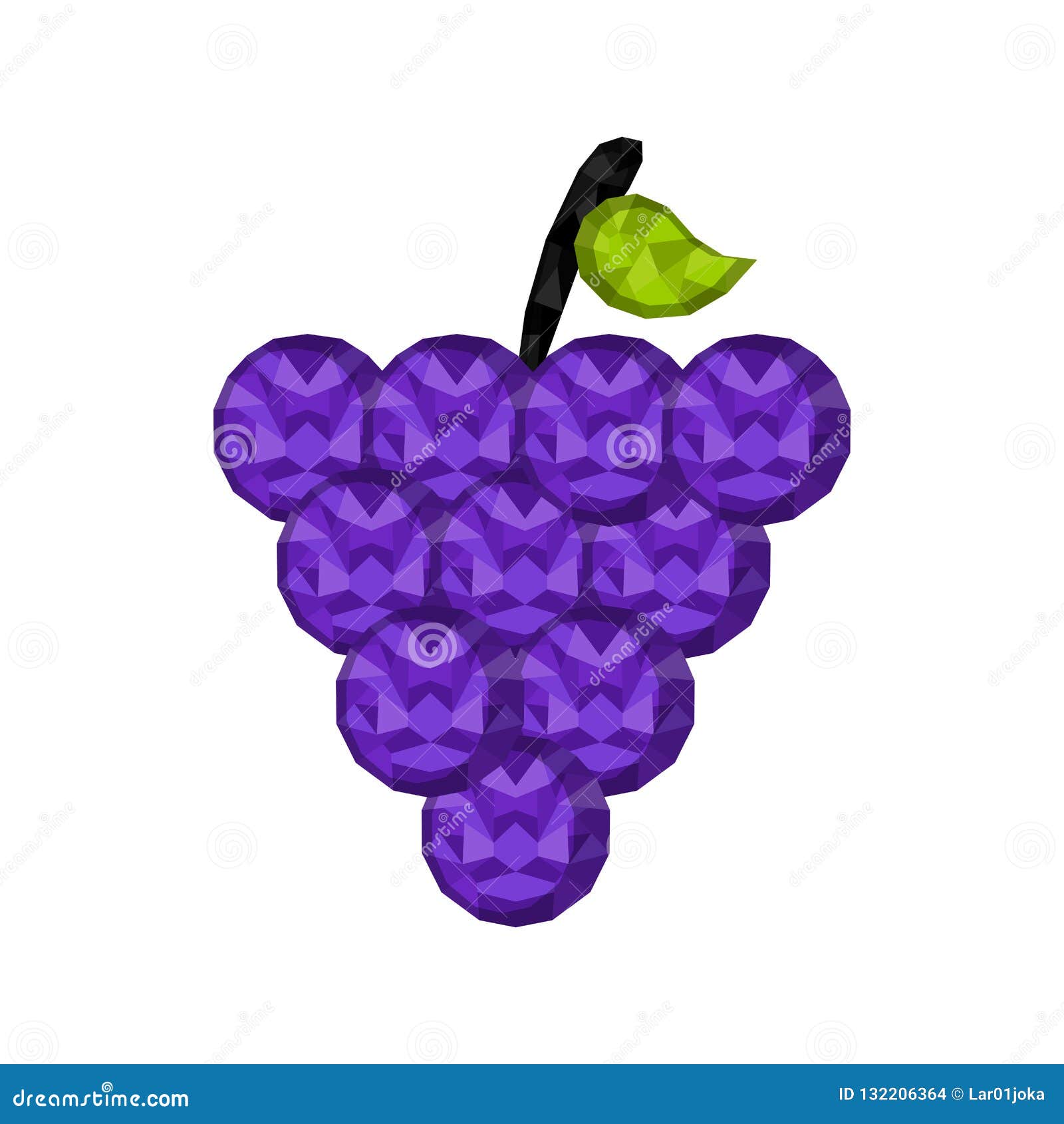 Isolated Geometric Grapes. Low Poly Stock Vector - Illustration of ...