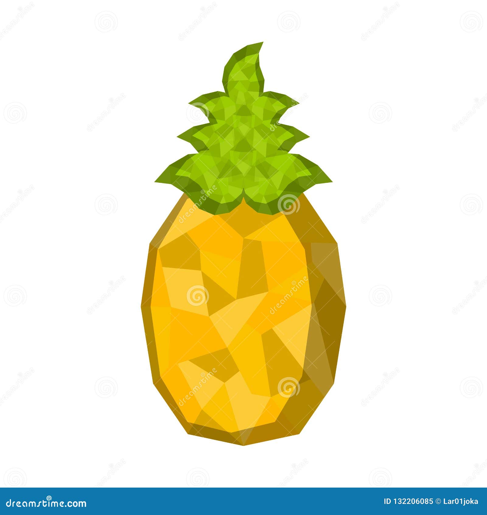 Isolated Geometric Pineapple. Low Poly Stock Vector - Illustration of ...