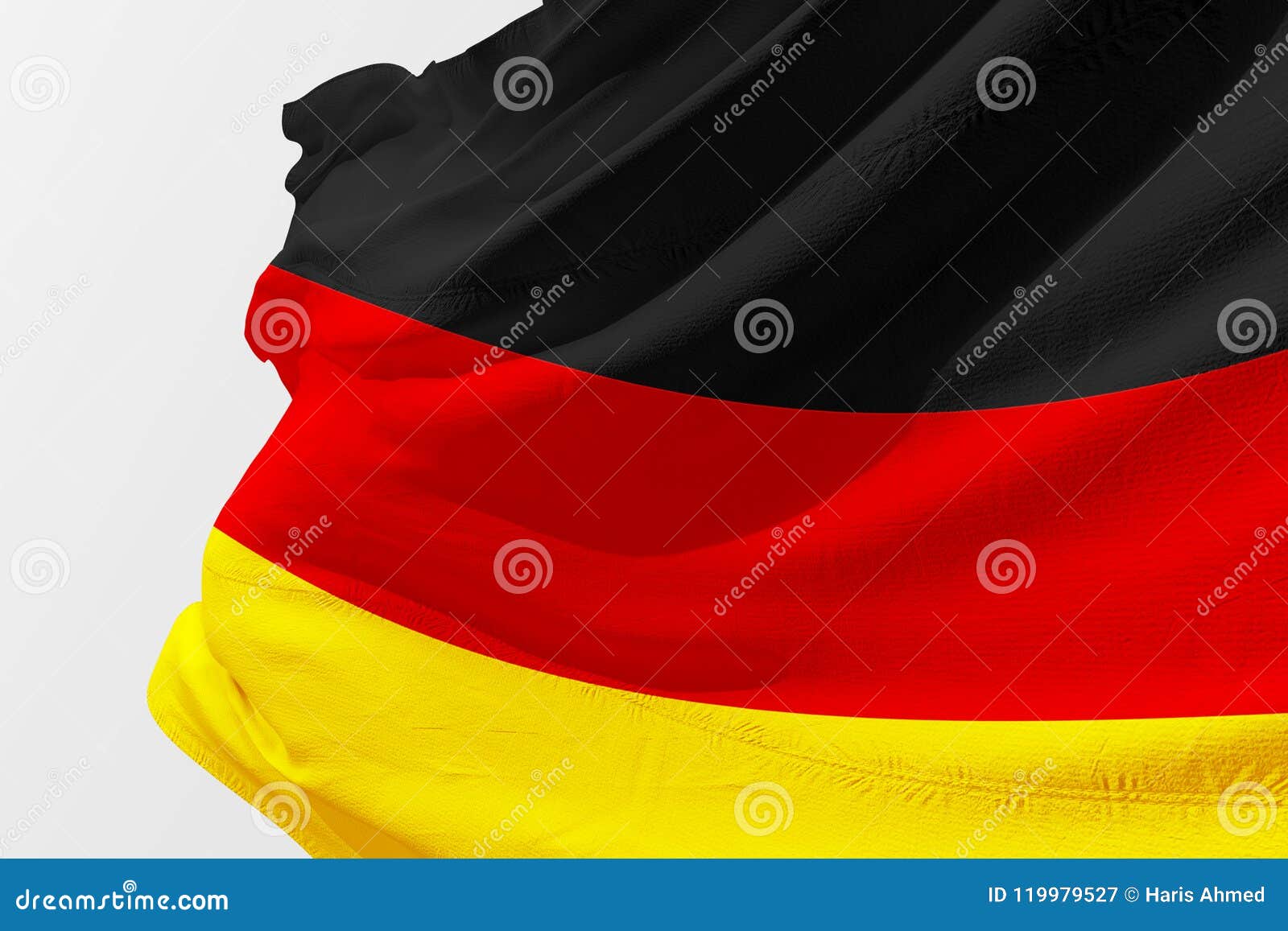 Isolated Germany Flag Waving, 3D Realistic Germany Flag Rendered Stock ...