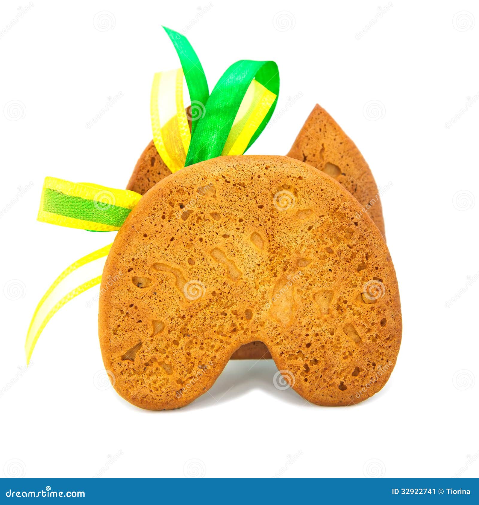 Isolated Gingerbread Cookie Back with Bow Stock Image - Image of ...